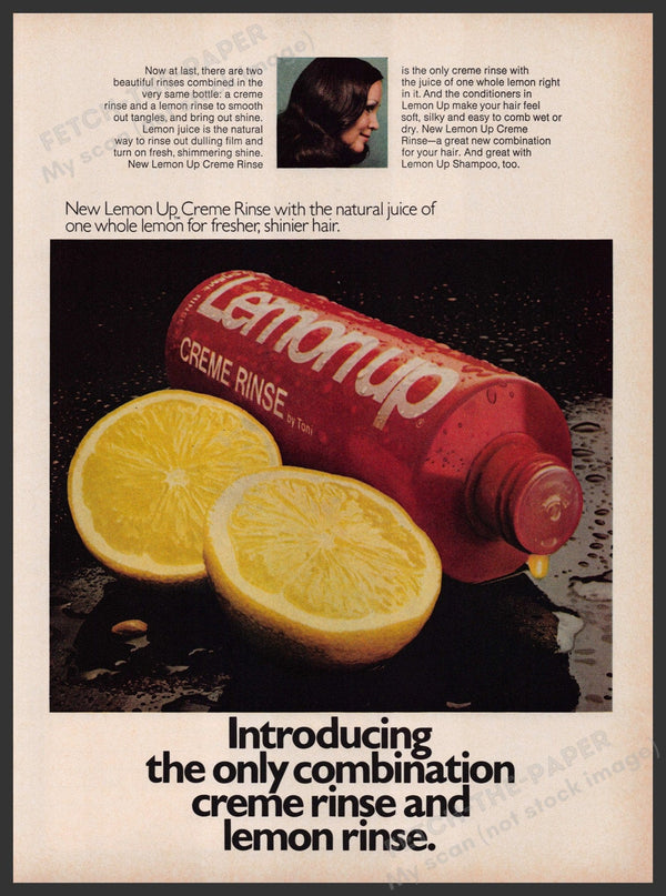 Lemon Up Creme Rinse 1970s Print Advertisement Ad 1973 — Fetch-the-Paper
