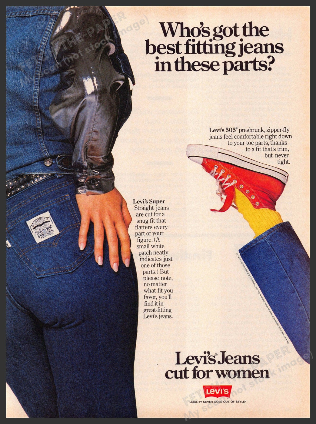 Levi's 1980s Magazine Print Advertisement 1985 Jeans Cut for Women Bes ...