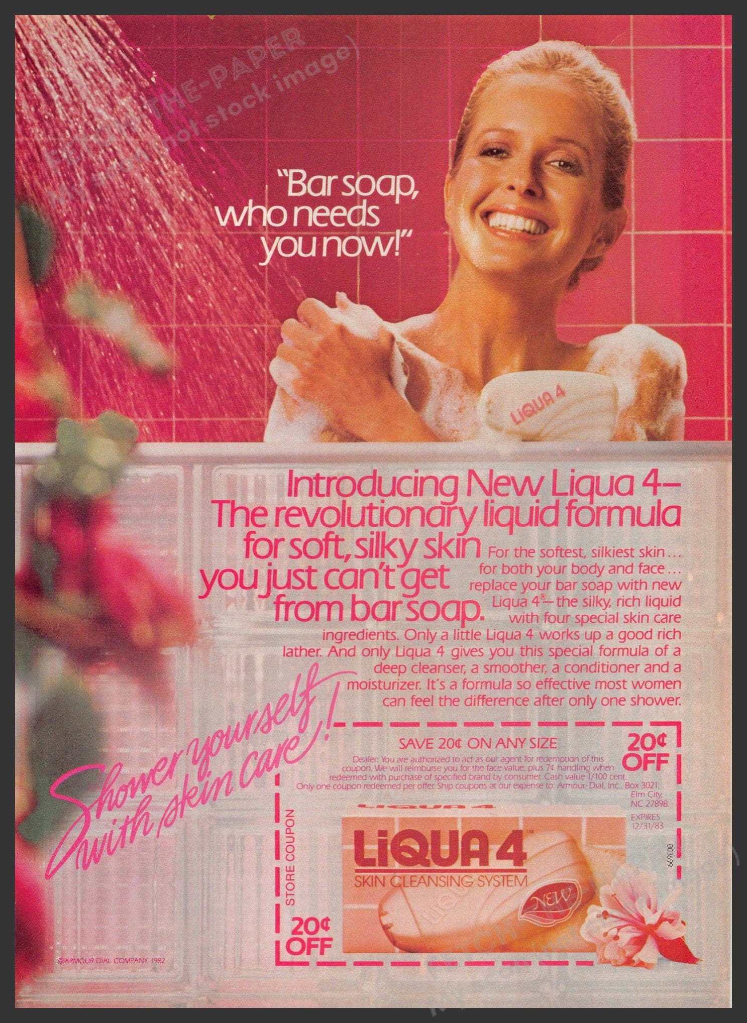 Liqua 4 Bar of Soap 1980s Print Ad — Fetch-the-Paper