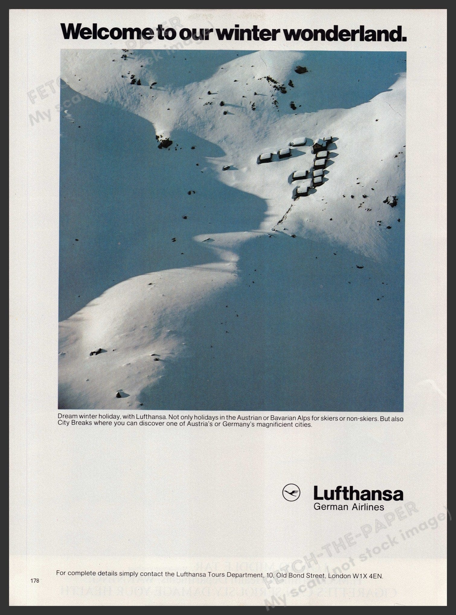 Lufthansa German Airlines Alps 1980s Print Advertisement Ad 1980 ...