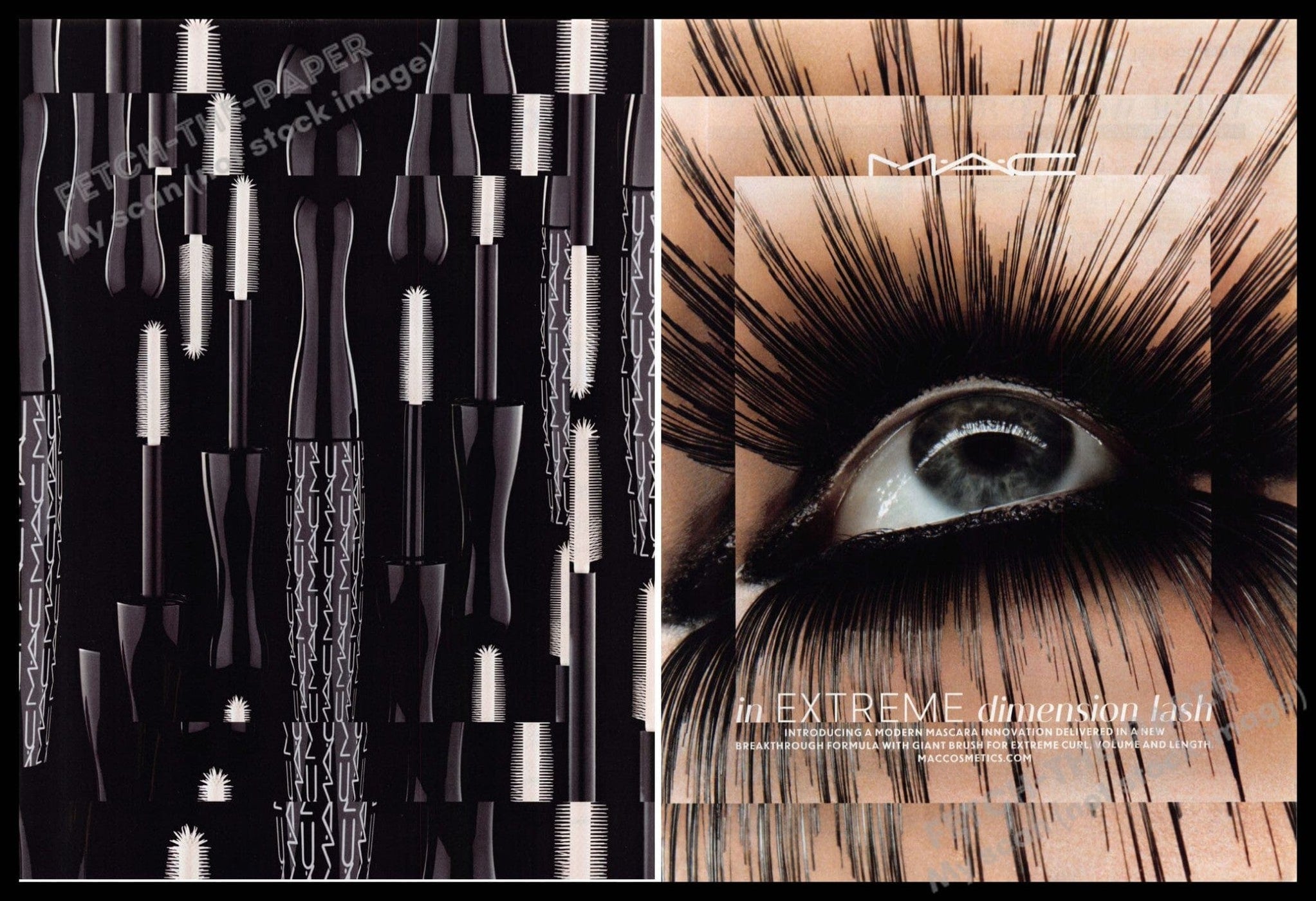 MAC Cosmetics 2013 Mascara Ad - Vintage 2-Page Print — Fetch-the-Paper