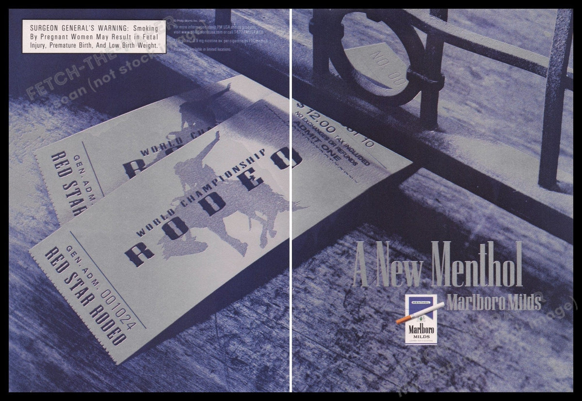 Vintage Marlboro Menthol Cigarettes Rodeo Ad 2000s (2 Pages) — Fetch ...