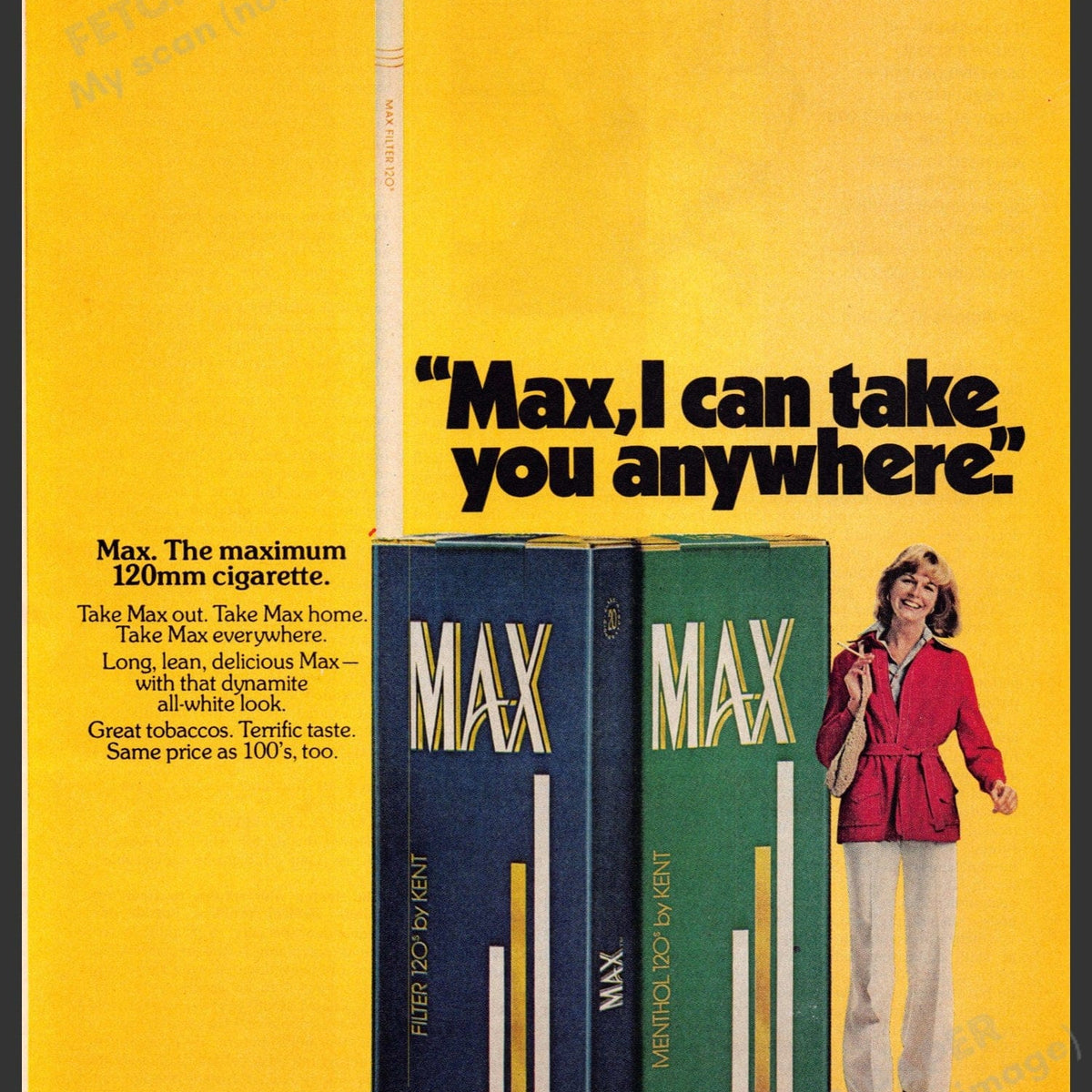 Max Cigarettes 1970s Print Ad — Fetch-the-Paper