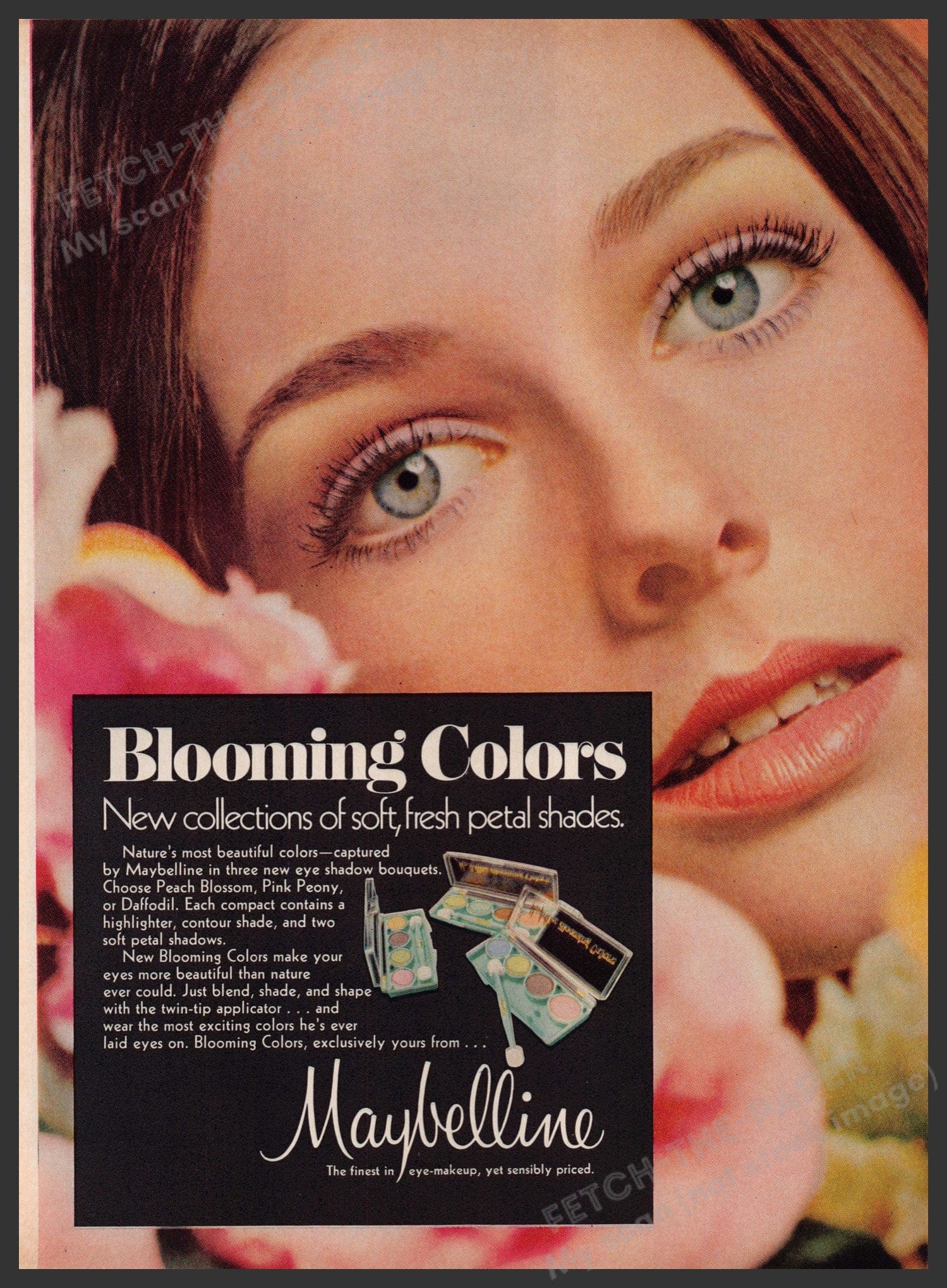 Maybelline 1969 Blooming Colors Cosmetics Vintage Ad — Fetch-the-Paper