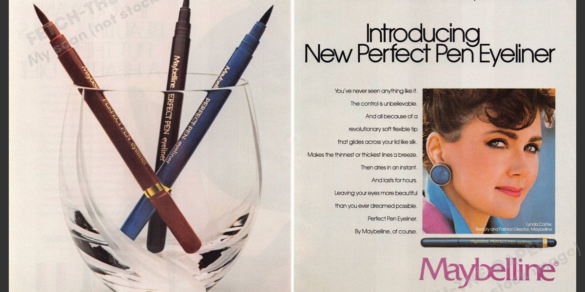 Vintage 1987 Maybelline Lynda Carter Eyeliner Ad — Fetch-the-Paper