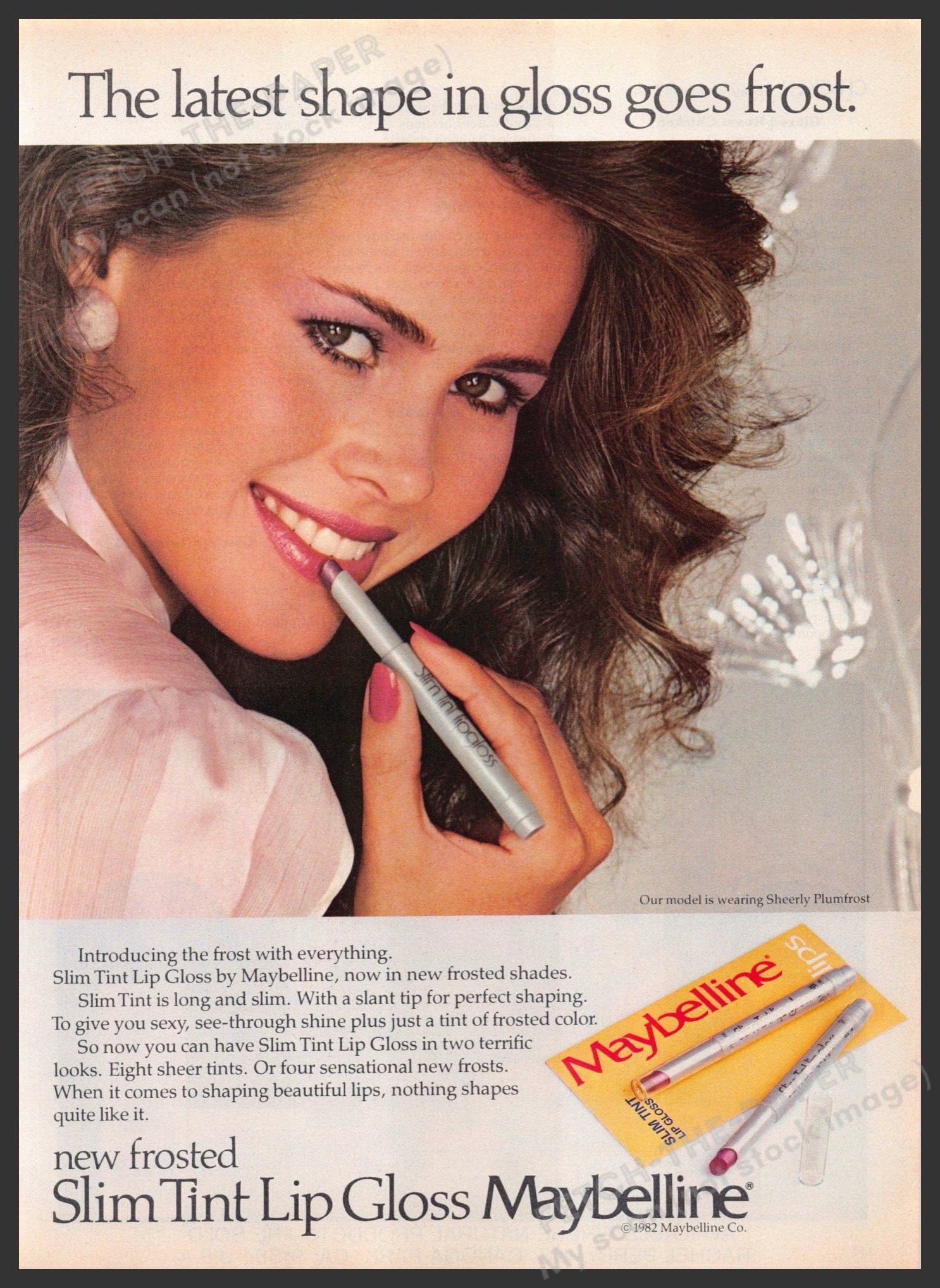 Maybelline Slim Tint Lip Gloss 1980s Print Ad — Fetch-the-Paper