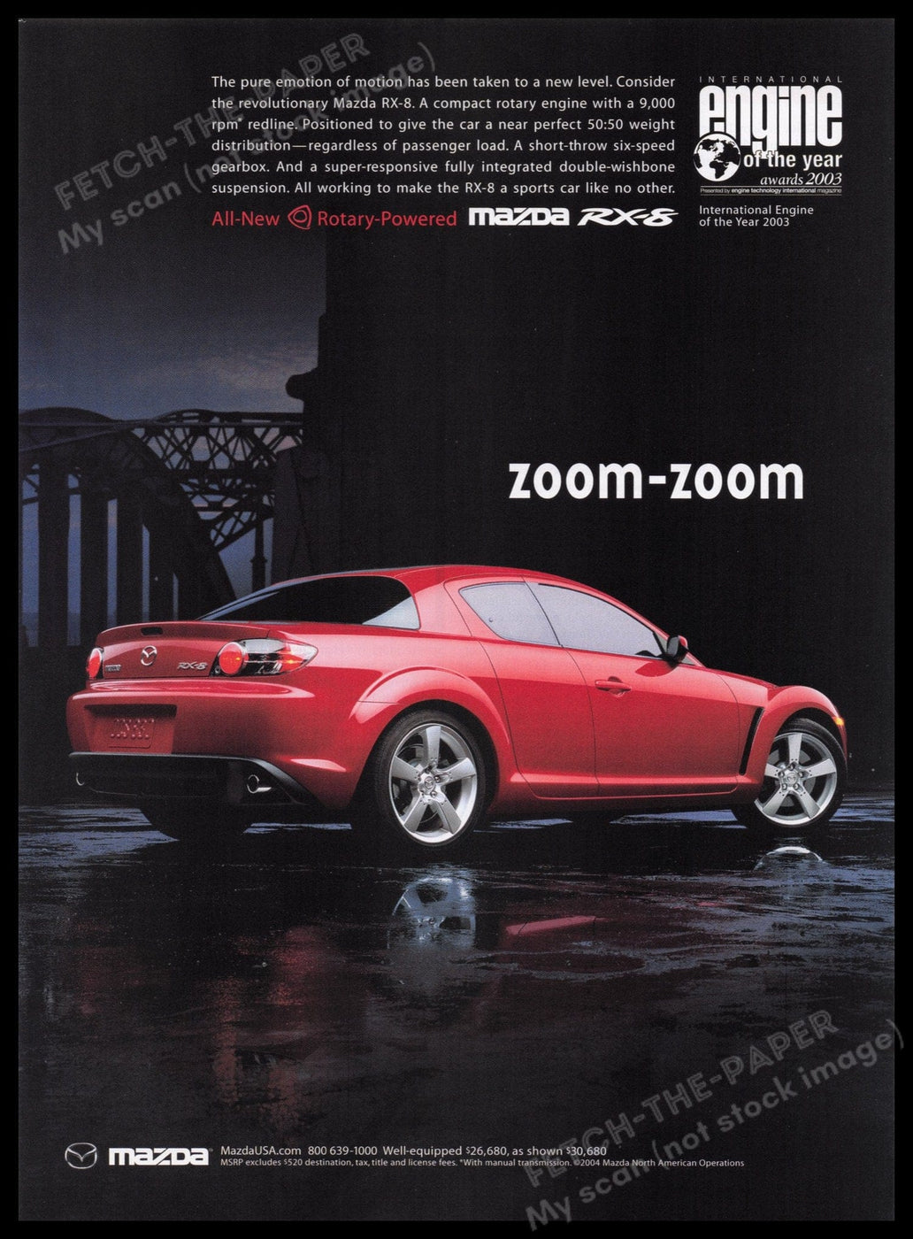 Mazda RX-8 Car 2000s Print Advertisement Ad 2005 Zoom-Zoom — Fetch-the ...