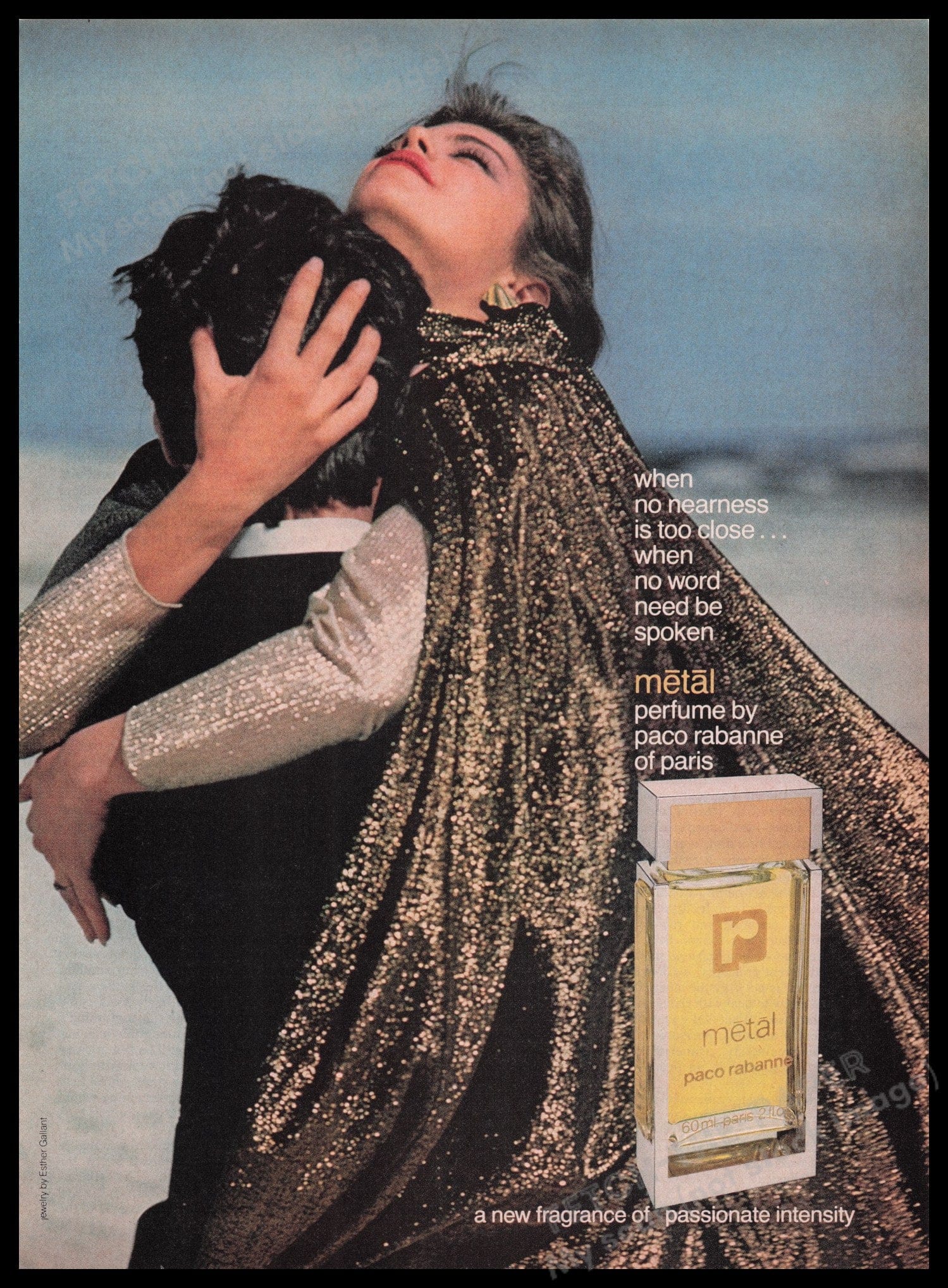 Metal Paco Rabanne Fragrance 1980s Print Advertisement Ad 1980 Embraci ...