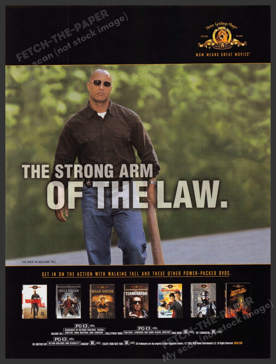 MGM Movies The Rock 2000s Print Advertisement 2005 "Strong arm of the ...