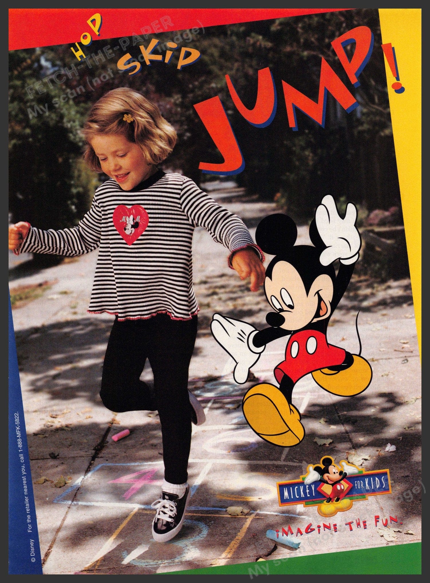 Mickey for Kids 1990s Print Advertisement 1997 Mouse Hopscotch Hop Ski ...