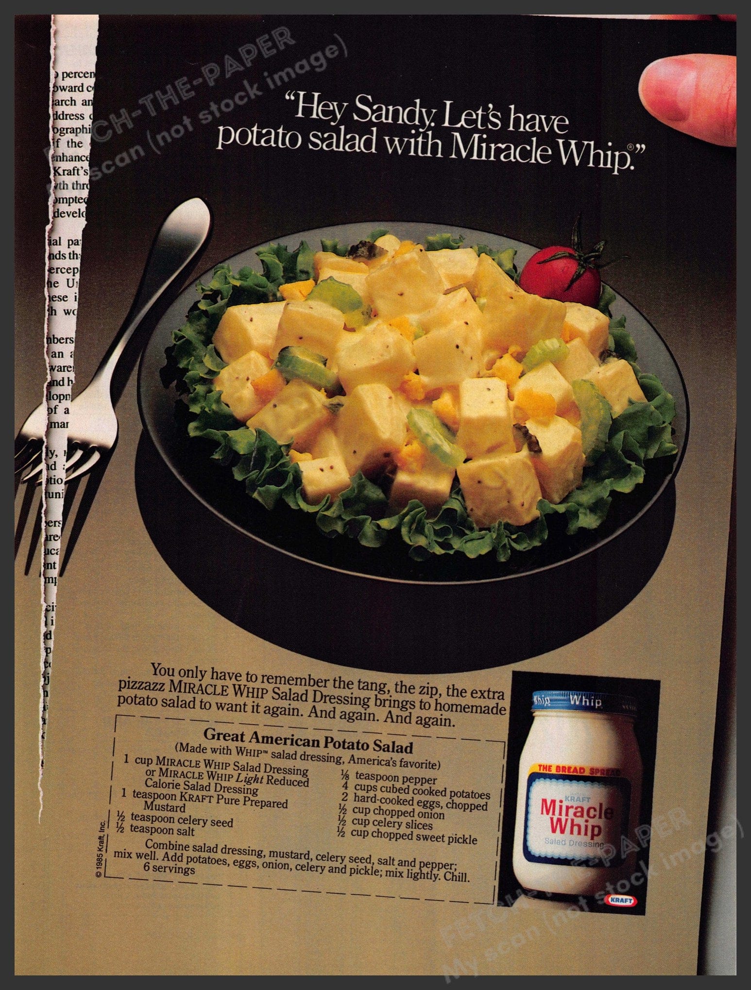 Miracle Whip 1980s Magazine Print Advertisement 1985 "American Potato ...