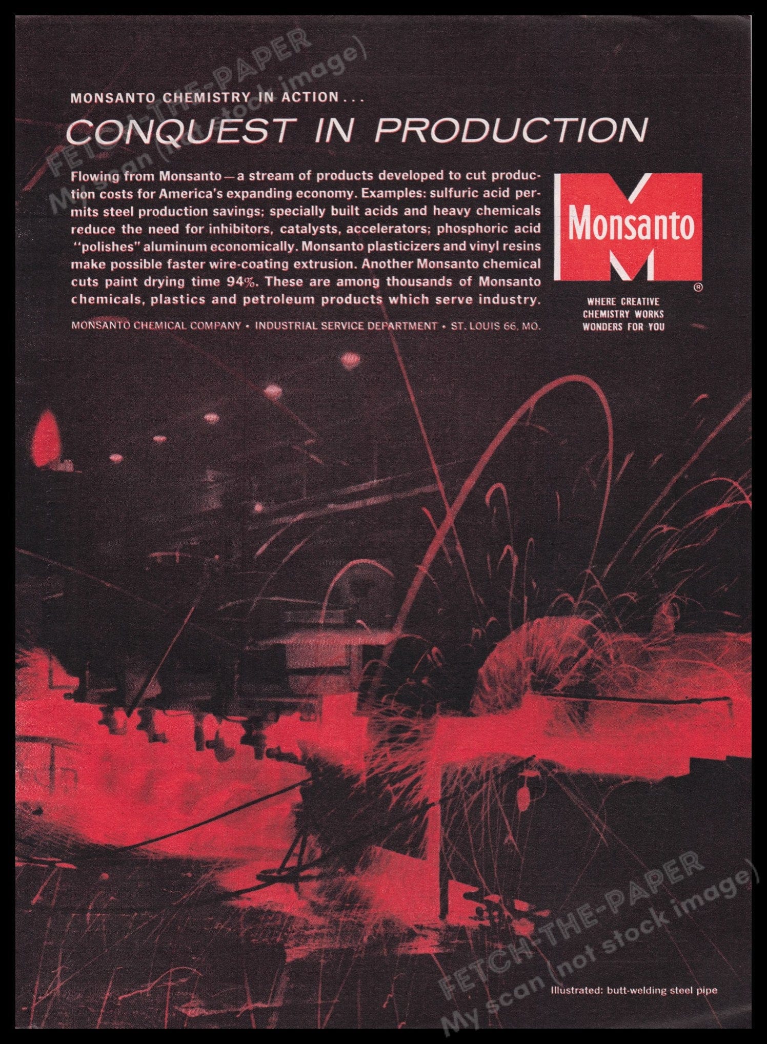 Vintage 1959 Monsanto Chemical Company Print Ad - Industrial — Fetch ...