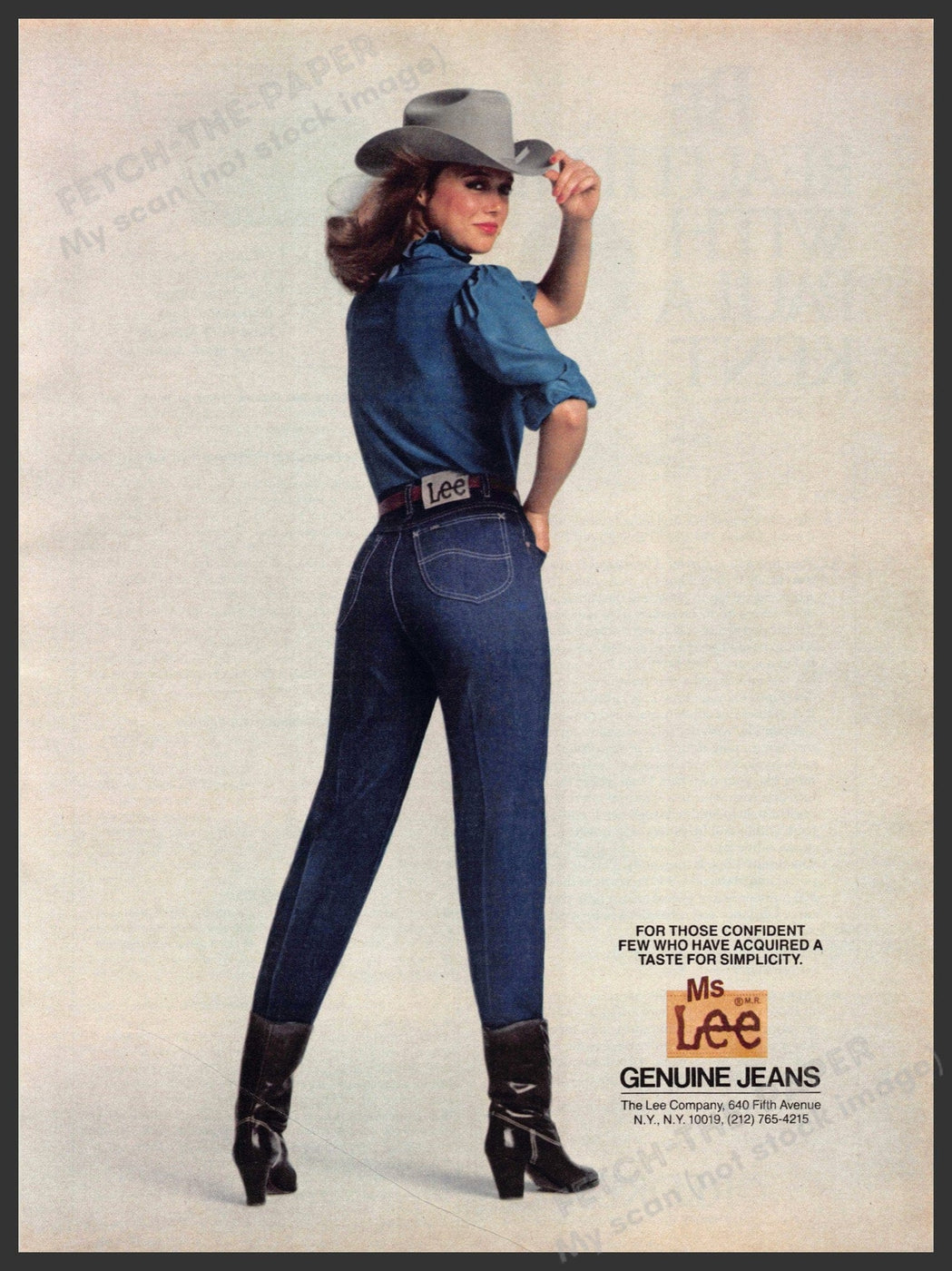 Ms Lee Jeans 1980s Print Advertisement 1981 Legs Girl Cowboy Hat Confi ...