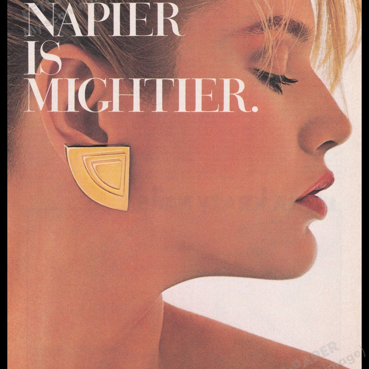Napier Jewelry 1980s Print Advertisement Ad 1985 "Napier is mightier ...