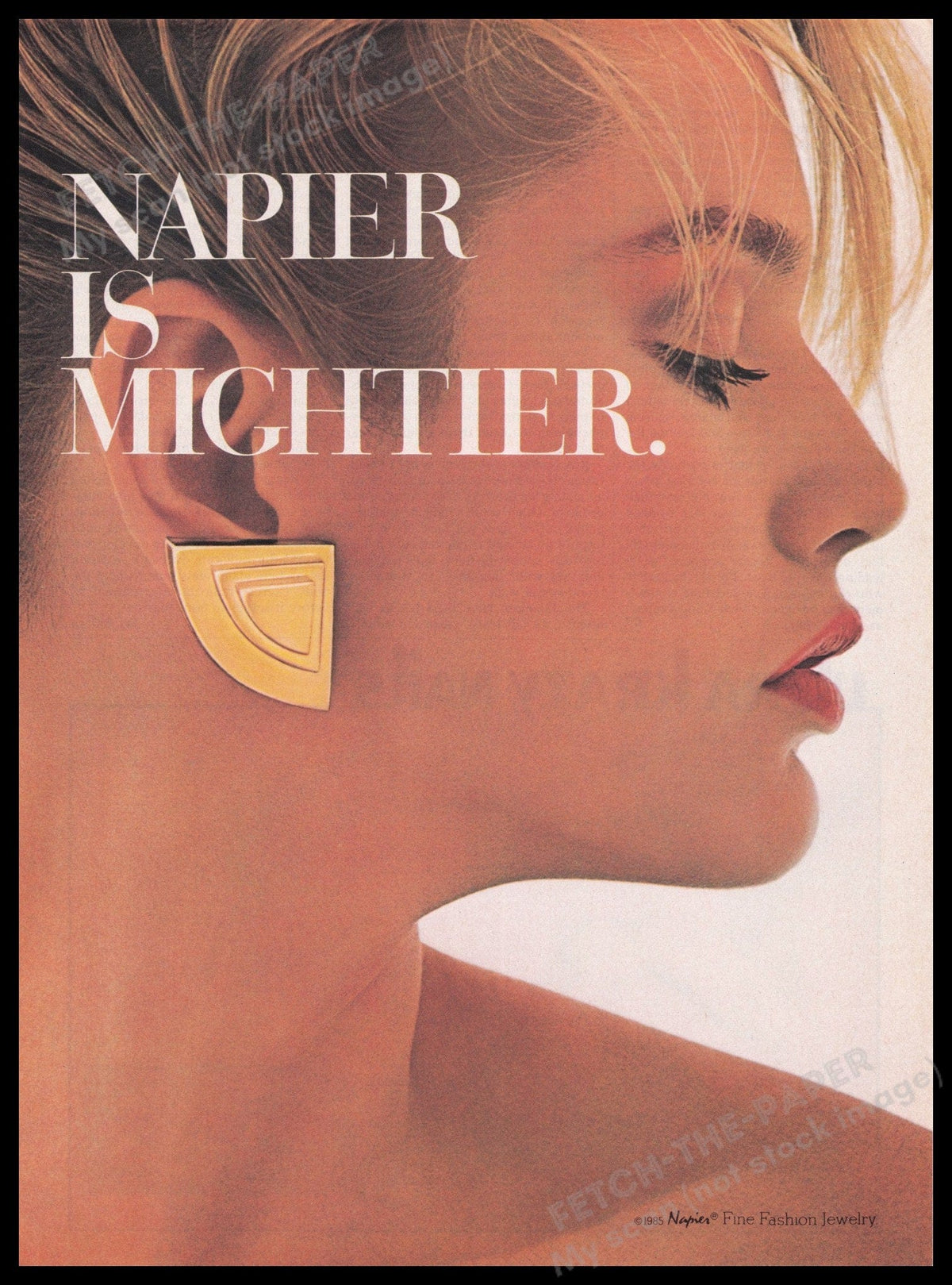 Napier Jewelry 1980s Print Advertisement Ad 1985 "Napier is mightier ...