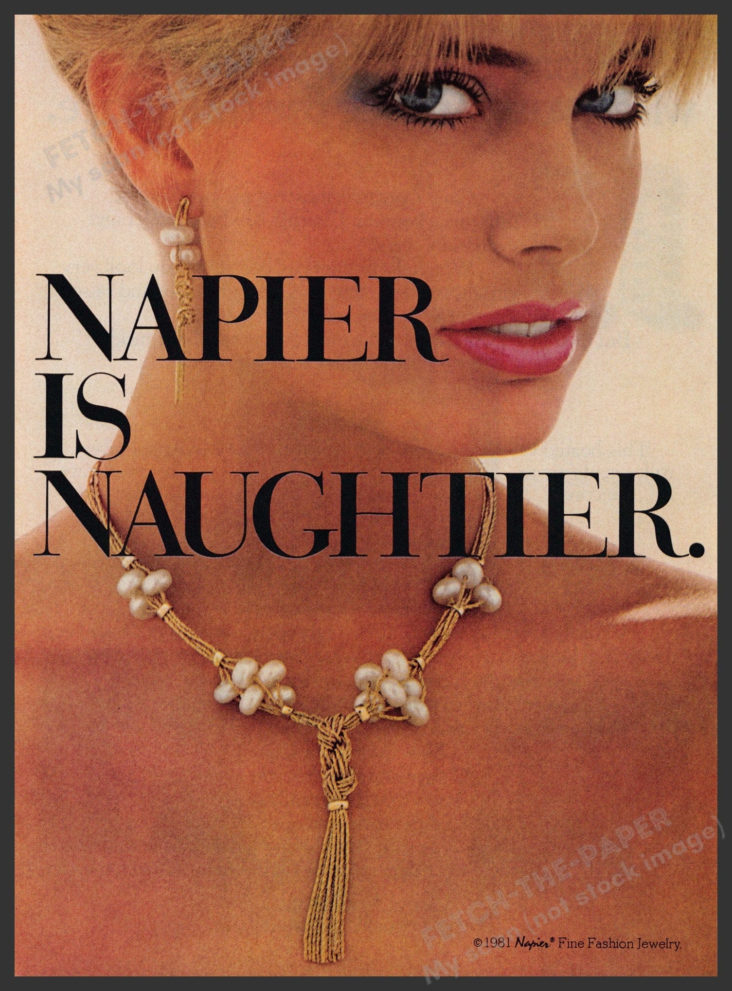 Vintage 1981 Napier Jewelry Ad - "Napier is Naughtier" — Fetch-the-Paper