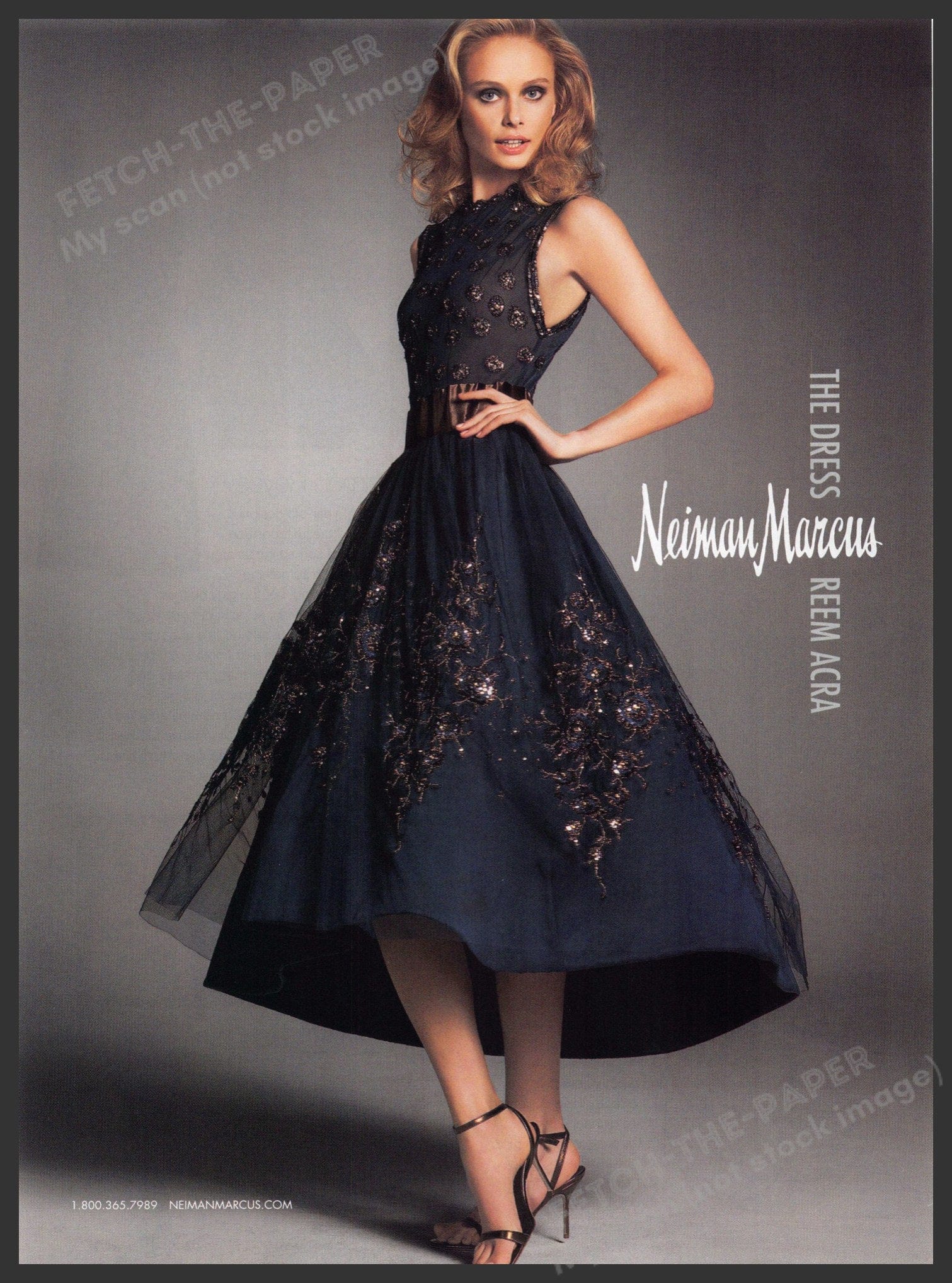 Neiman Marcus 2006 Ad: Reem Acra Dress, Model Pose, Legs Featured ...