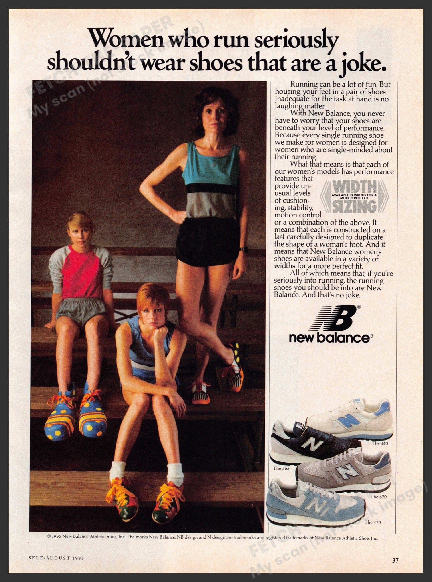 New Balance 1980s Print Advertisement Ad 1985 Women Runners Legs Joke ...