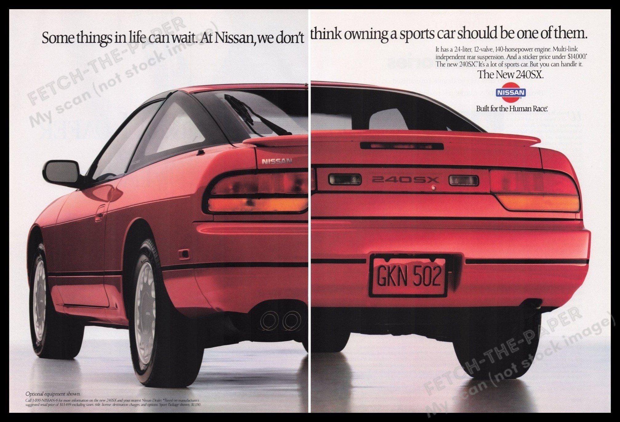 Nissan 240SX 1989 Vintage Print Ad - 2 Page Spread — Fetch-the-Paper