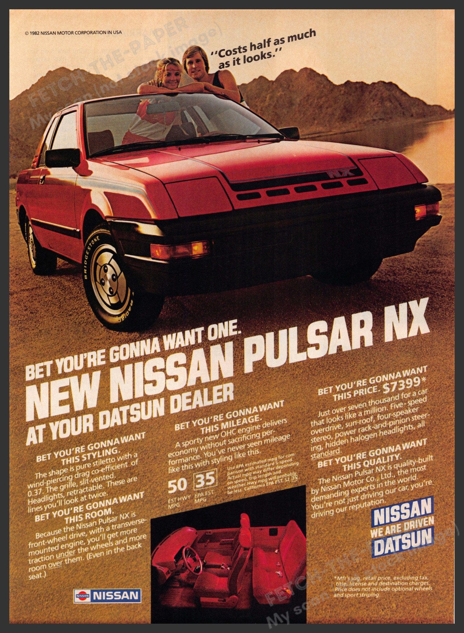 Original 1983 Nissan Pulsar NX Print Ad - Vintage Car Poster — Fetch ...