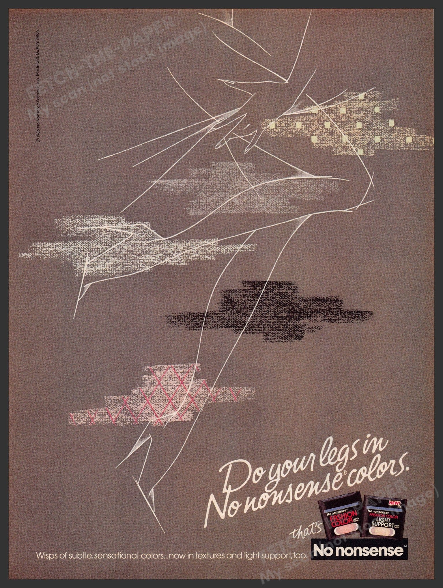 Vintage 1986 No Nonsense Hosiery Ad - Colorful 80s Fashion — Fetch-the ...