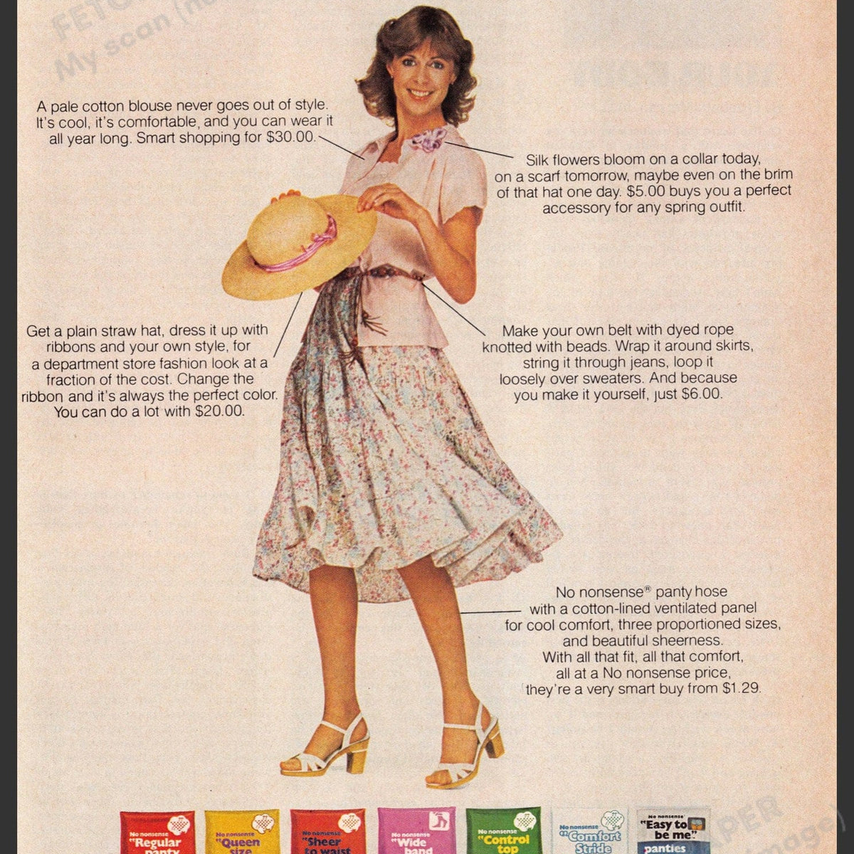 No Nonsense Pantyhose 1979 Vintage Print Ad - 8"x11" — Fetch-the-Paper