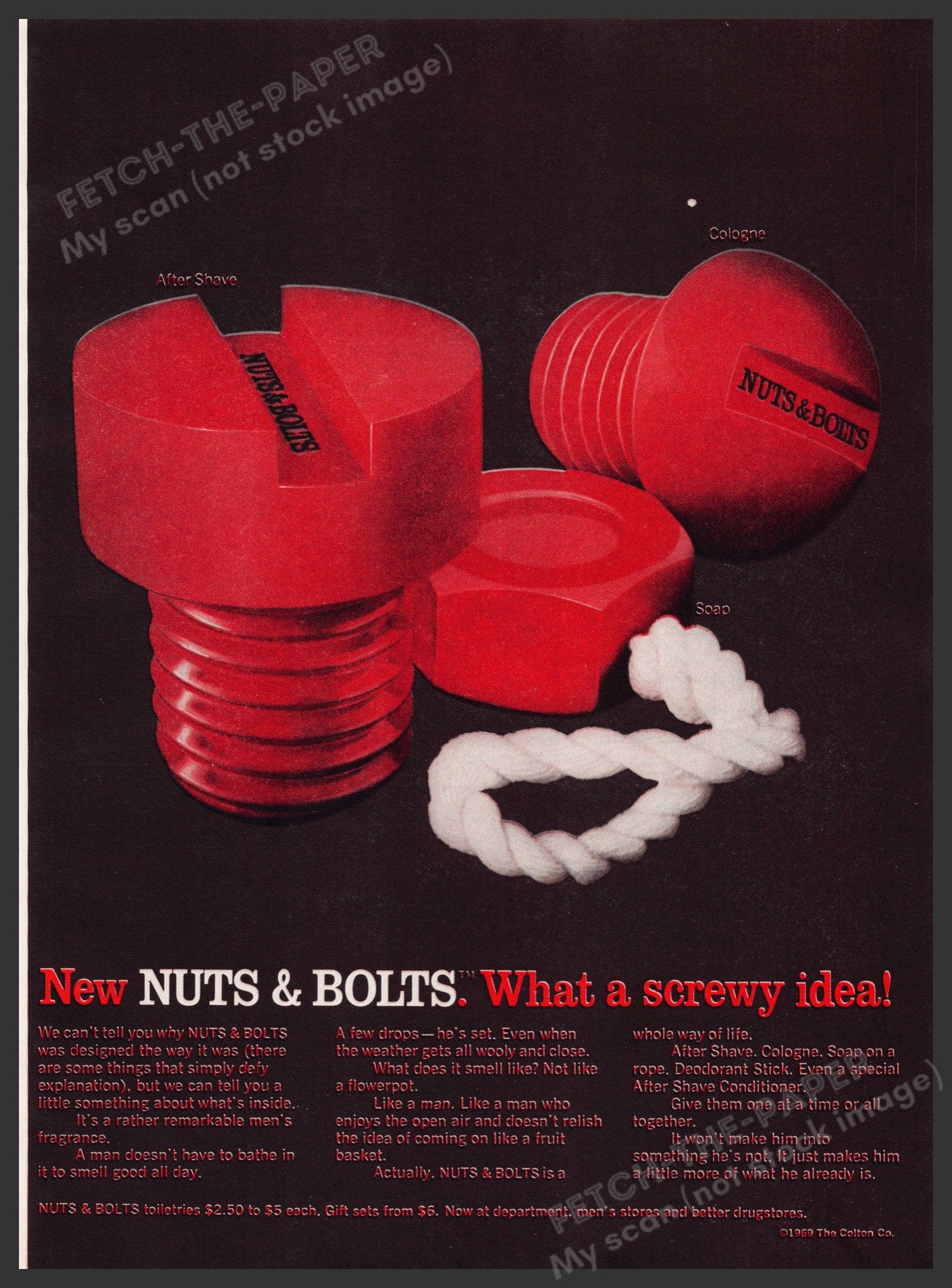 Nuts & Bolts Men's Products 1960s Print Advertisement Ad 1969 Fragranc ...
