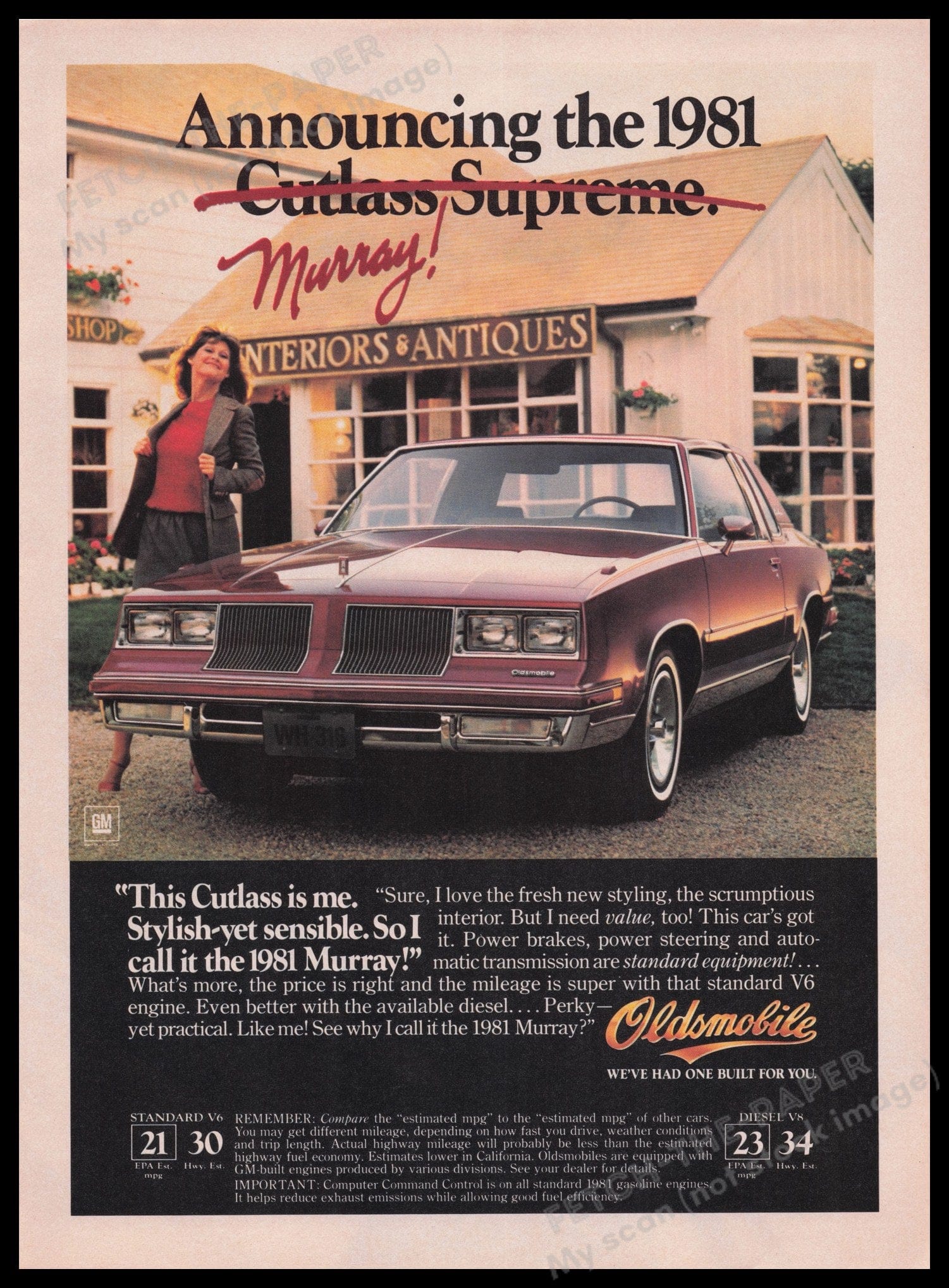 Oldsmobile Cutlass Murray Car 1980s Print Advertisement Ad 1980 — Fetch ...
