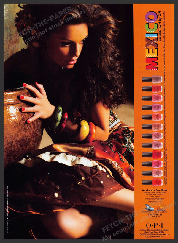 OPI 2000s Print Advertisement Ad 2006 Mexico Collection Brunette Model ...