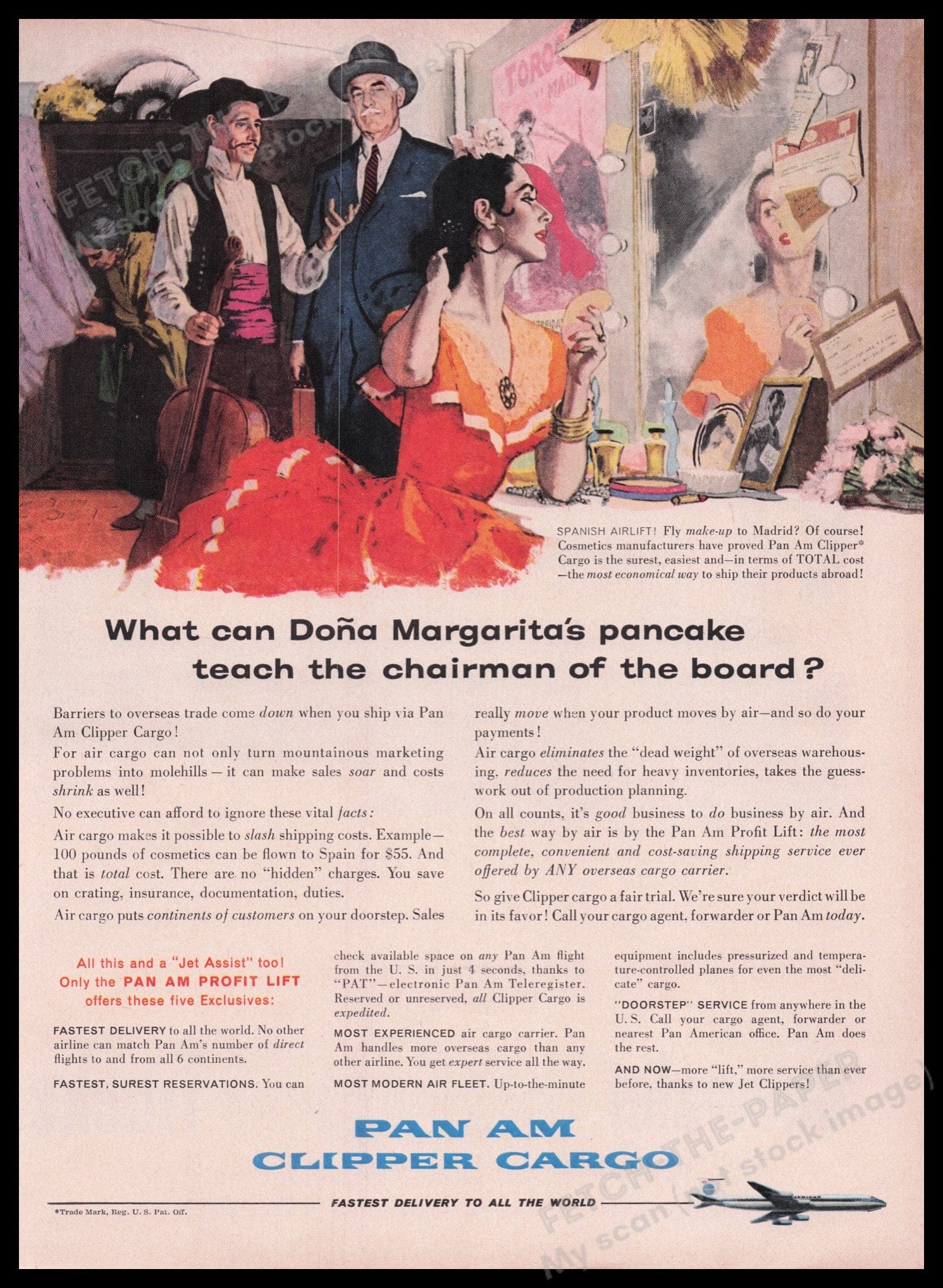 Pan Am Clipper Cargo Airline 1950s Print Advertisement Ad 1959 — Fetch ...
