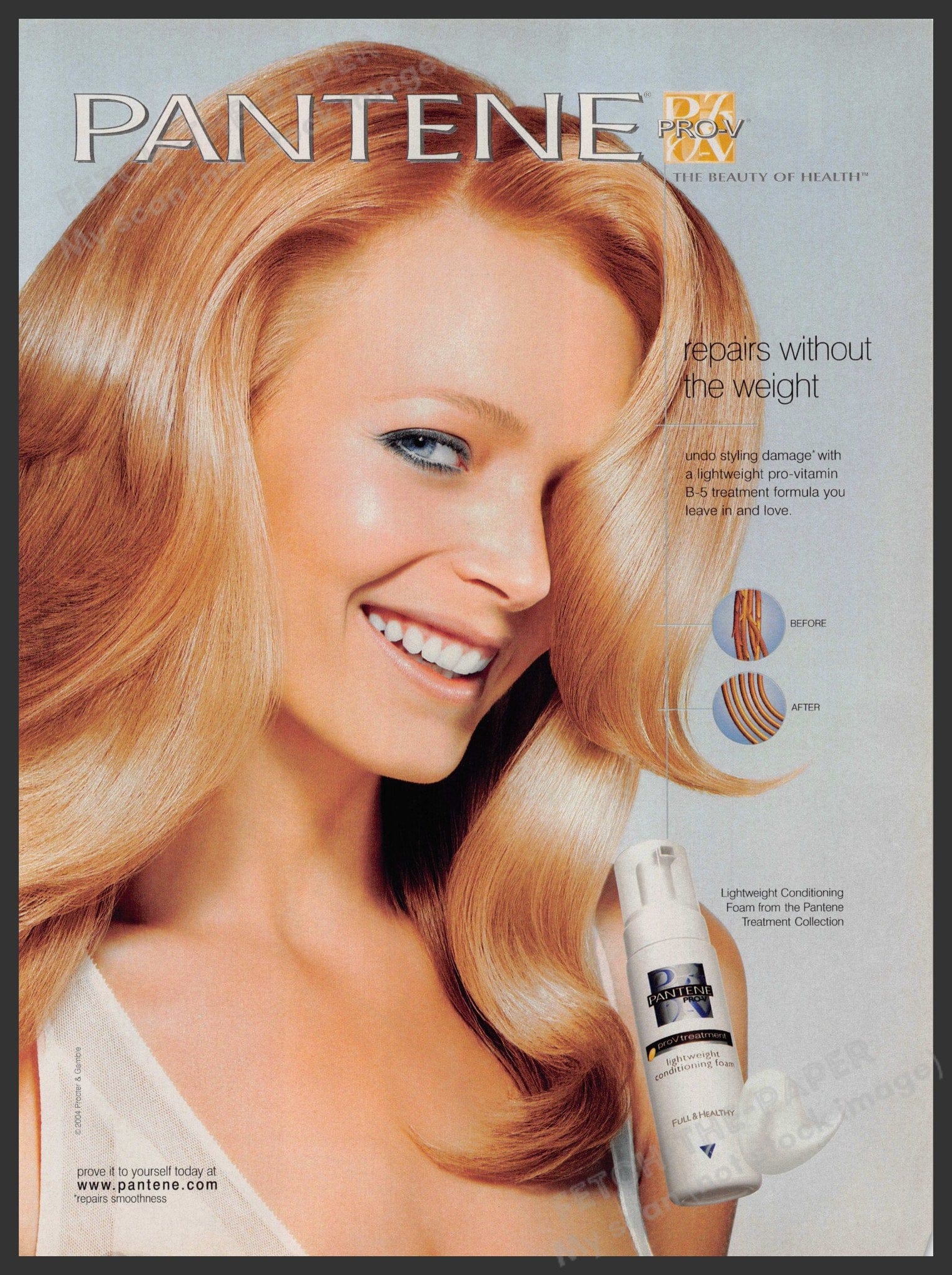 Pantene Pro-V Hair 2000s Print Advertisement 2004 Foam Blonde Hair ...