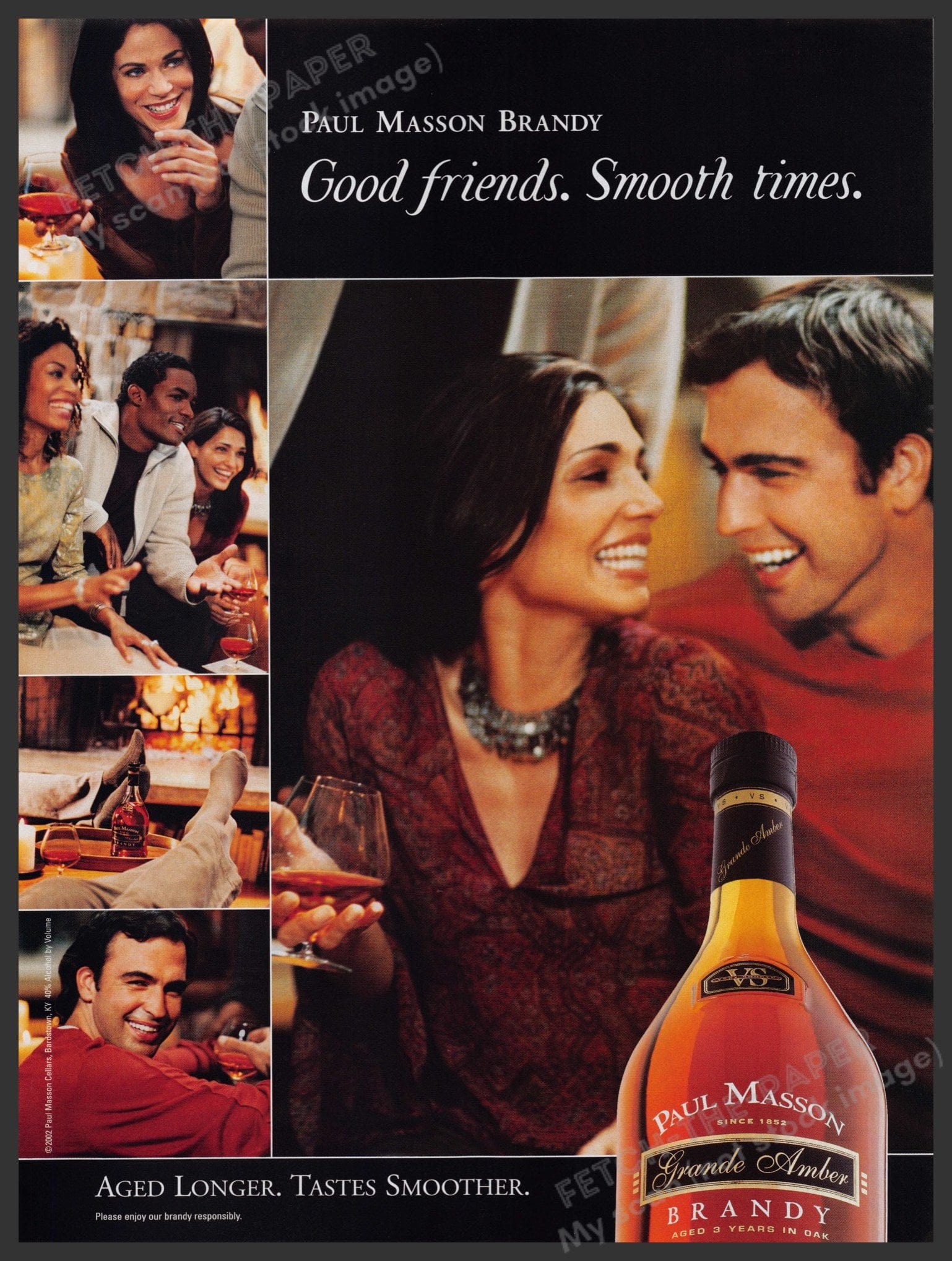 Paul Masson Brandy 2000s Print Advertisement Ad 2002 "Good Friends Smo ...