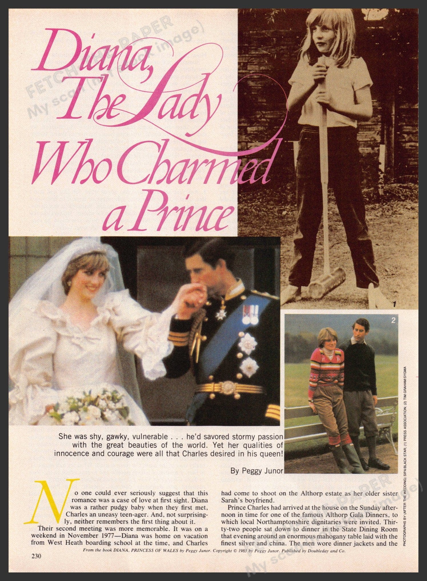 Princess Diana Charmed a Prince Vintage Magazine Article 1980s (4 page ...
