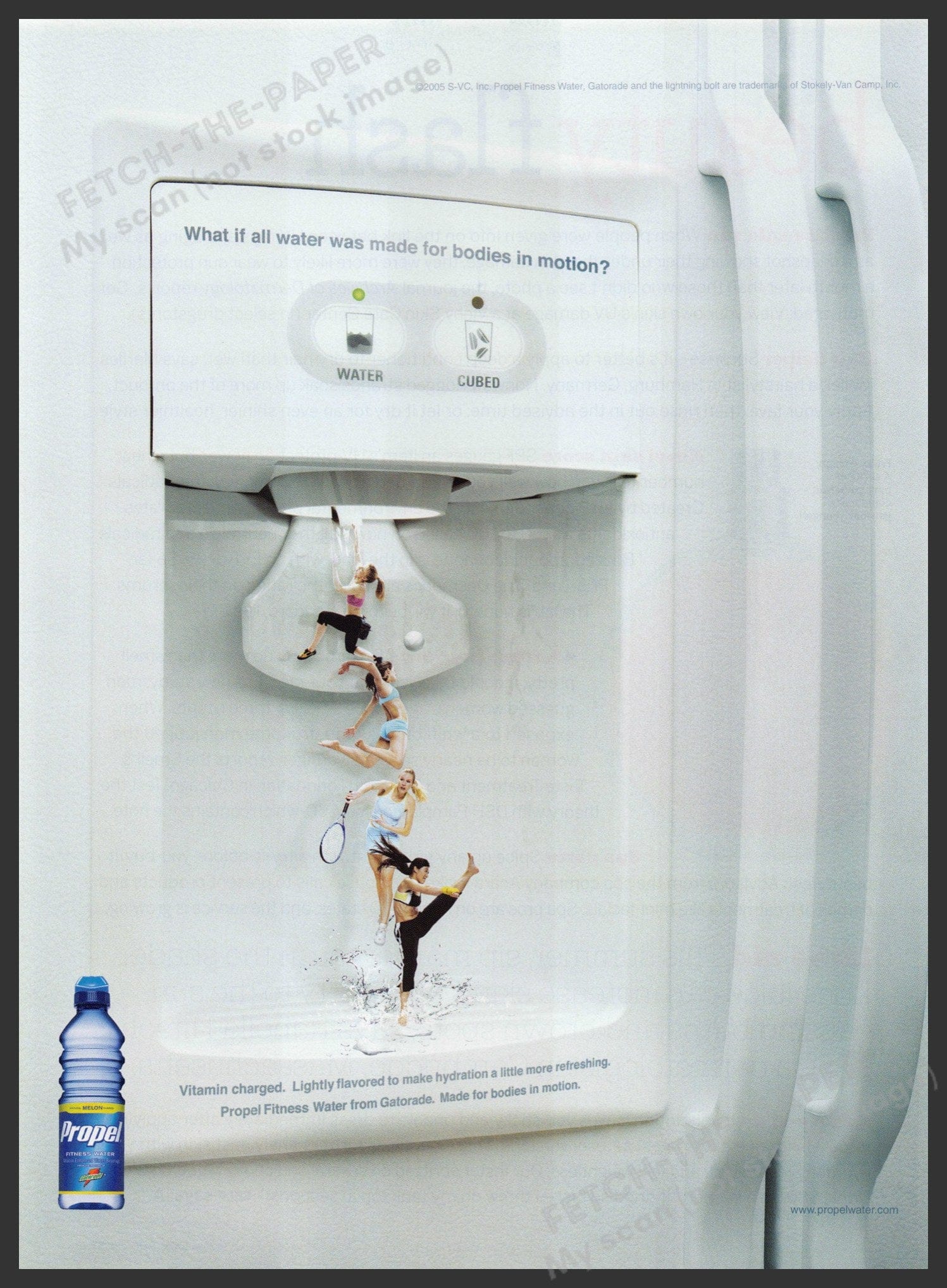 Propel Water 2005 Print Ad - Athletes & Refrigerator Dispenser — Fetch ...