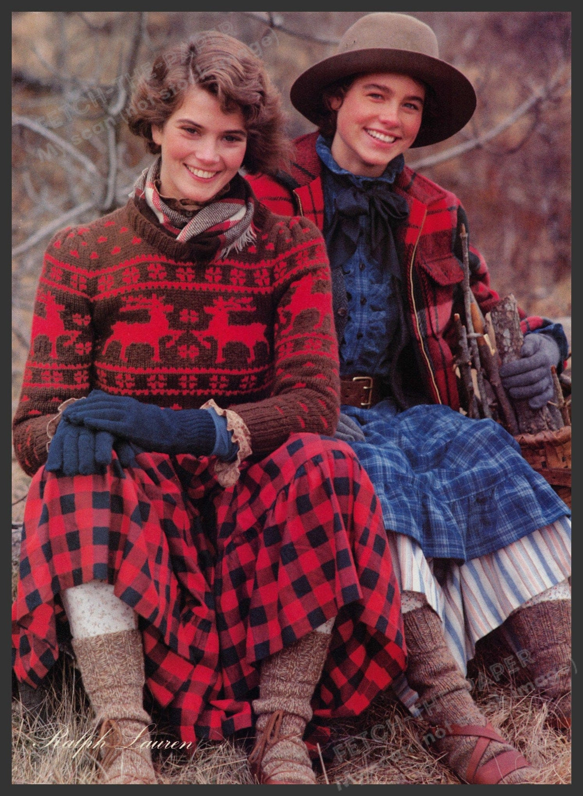 Ralph Lauren Clothing 1980s Print Advertisement Ad 1982 Prairie Plaids ...