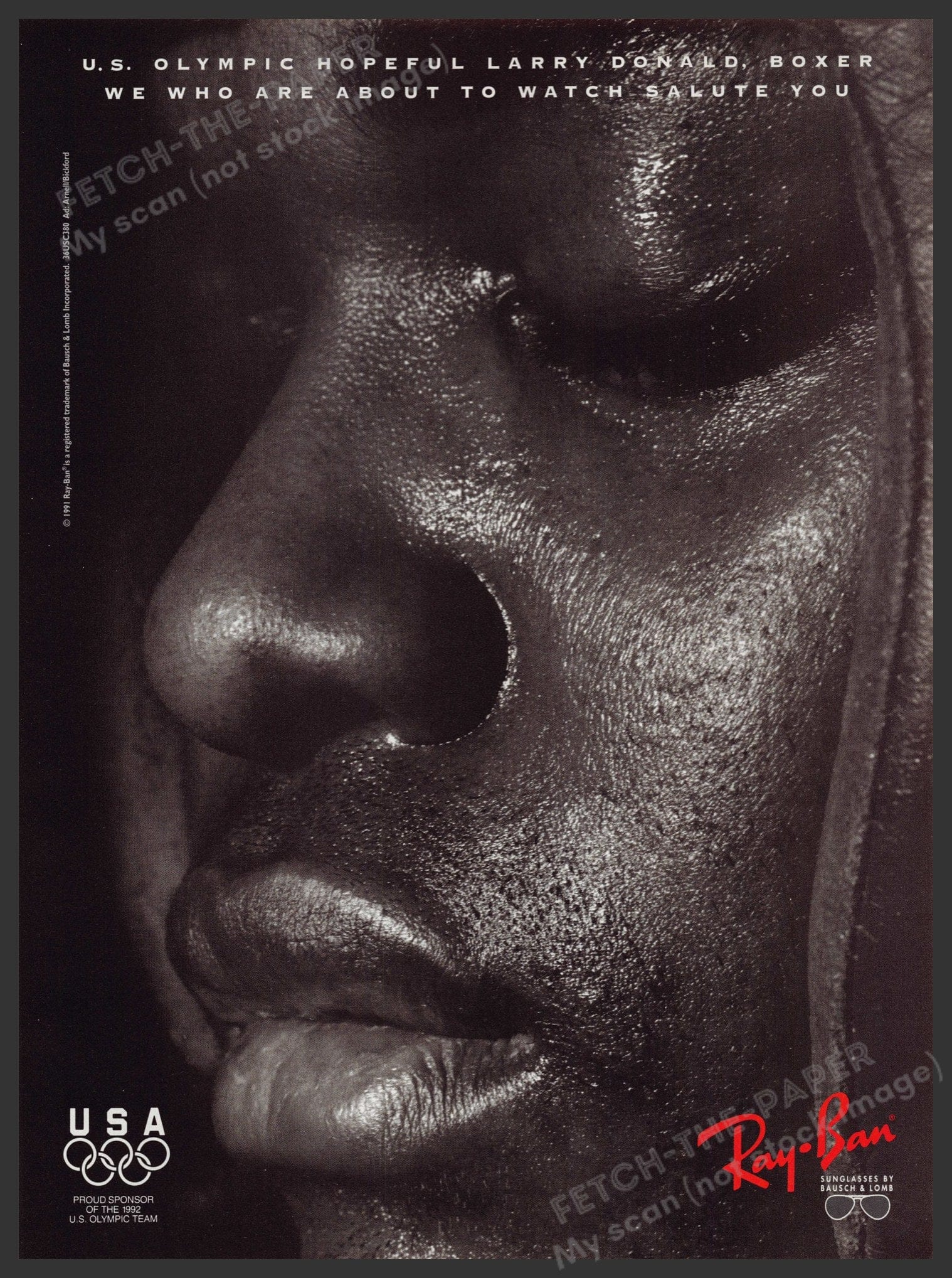 Ray-Ban Sunglasses Larry Donald Boxer 1990s Print Advertisement Ad 199 ...