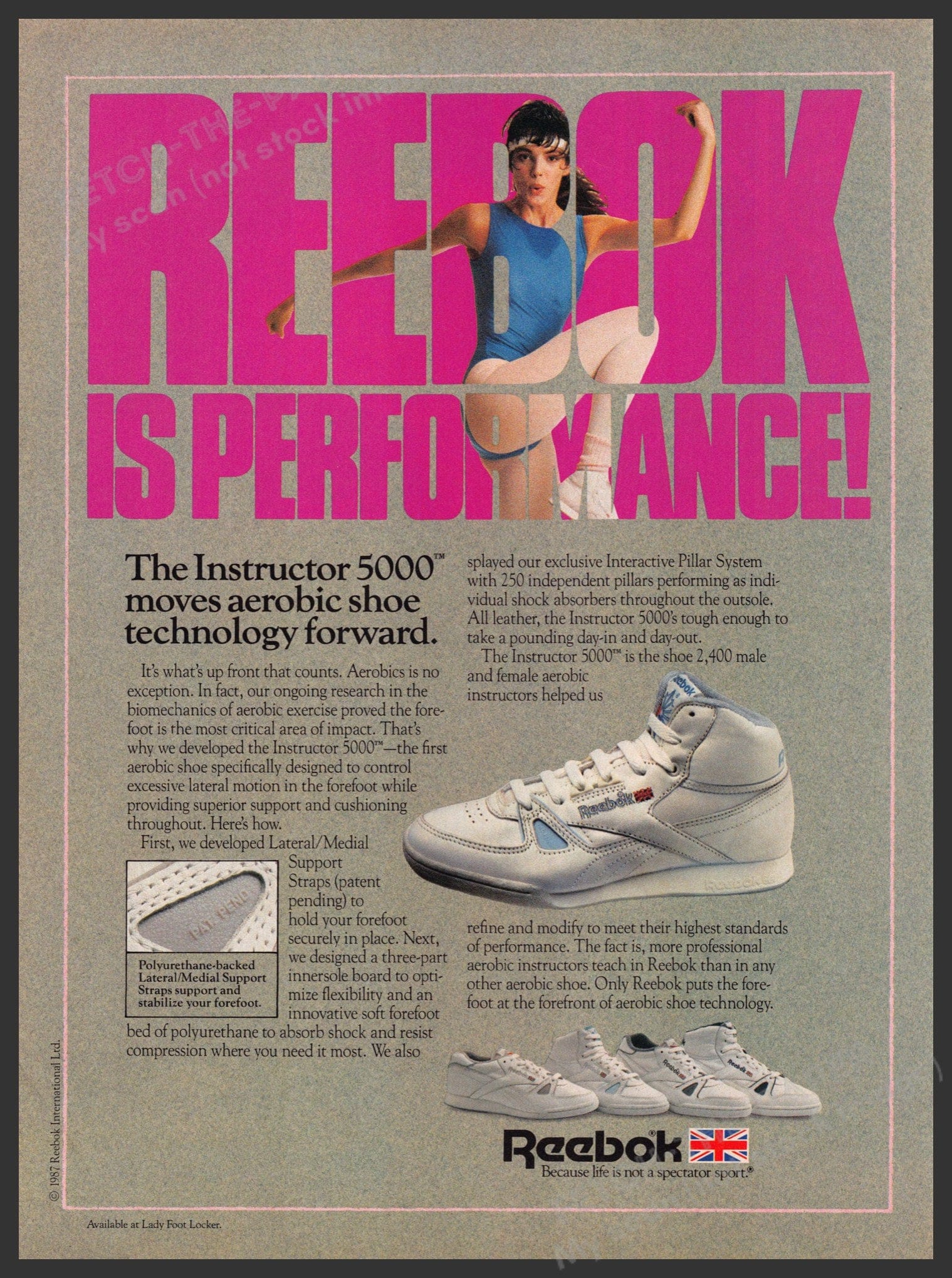 Reebok 1980s Magazine Print Advertisement 1987 Aerobics The Instructor ...