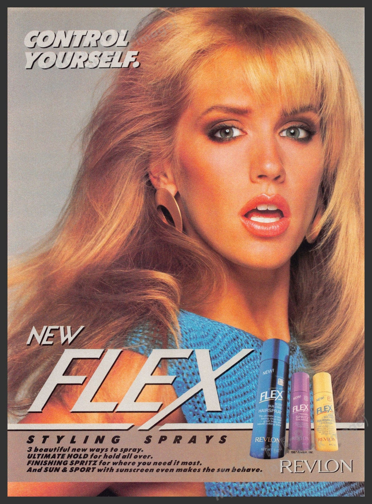 Revlon 1980s Print Advertisement Ad 1988 Hair "Control Yourself" Flex ...