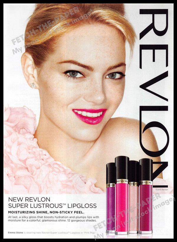 Revlon 2010s Print Ad 2013 Emma Stone Super Lustrous Lipgloss (Not the ...