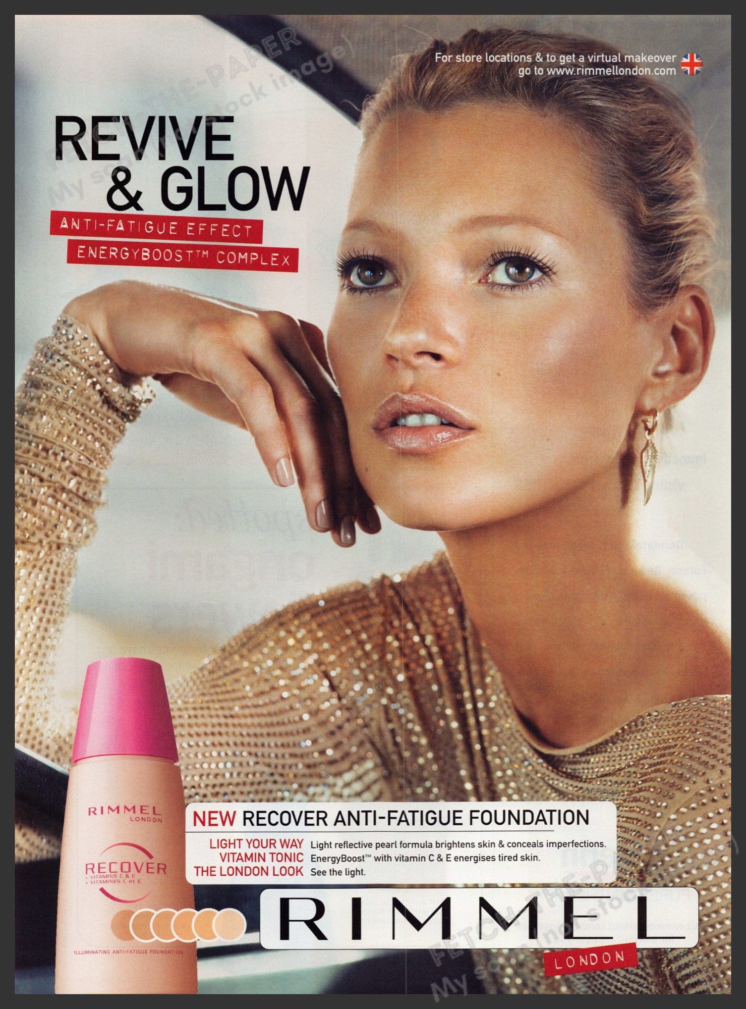 Rimmel London Revive & Glow 2000s Print Advertisement Ad 2006 Kate Mos ...