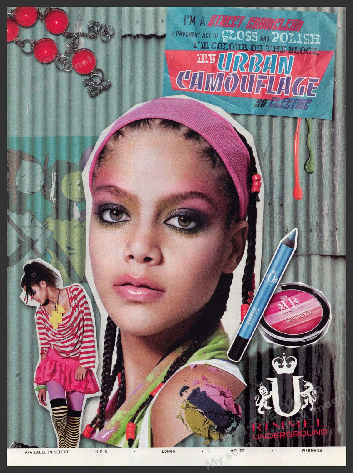 Rimmel Underground 2000s Print Ad - Bold Makeup & Graffiti Style ...