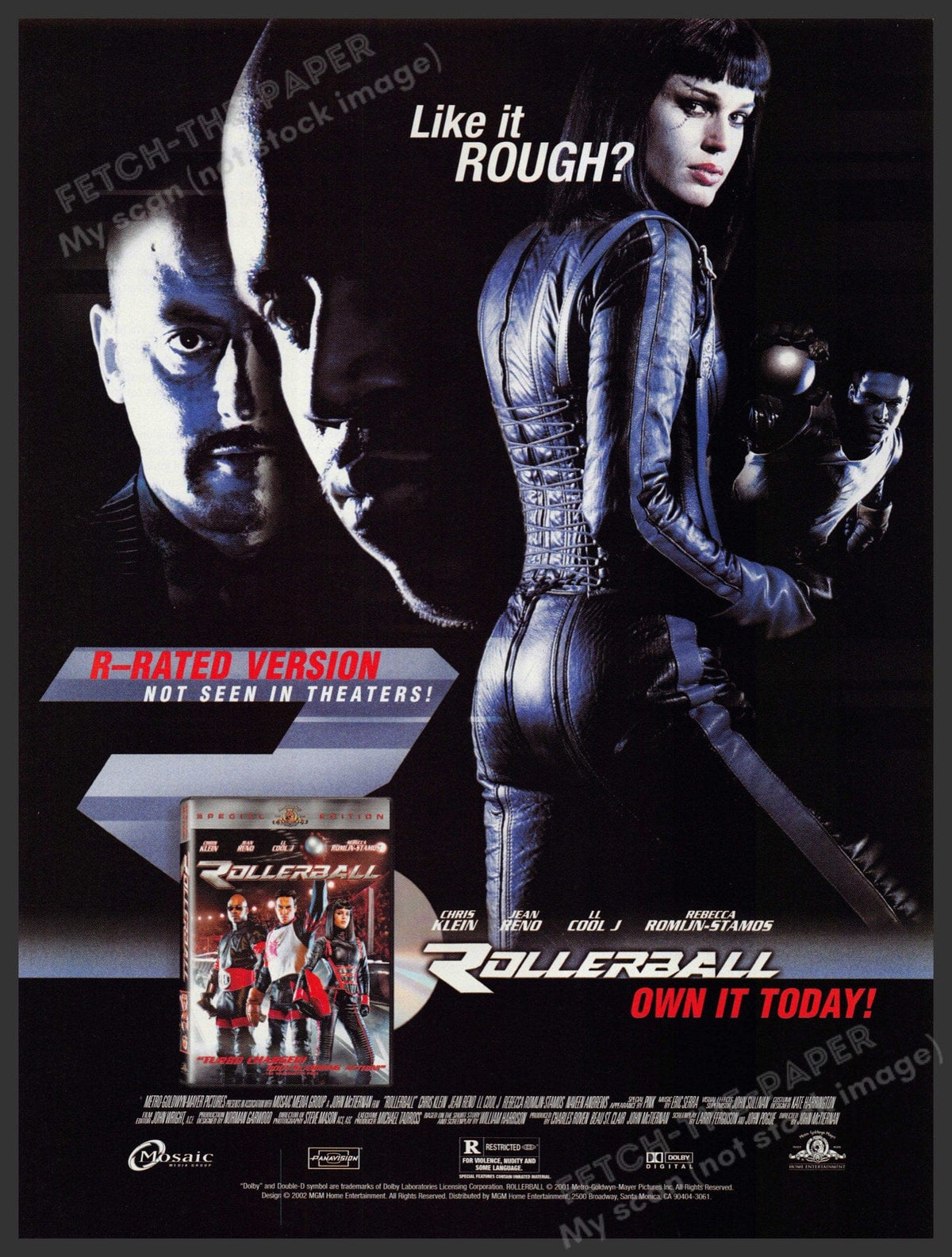 Rollerball Movie Release Rebecca Romijn 2000s Print Advertisement 2002 — Fetch-the-Paper