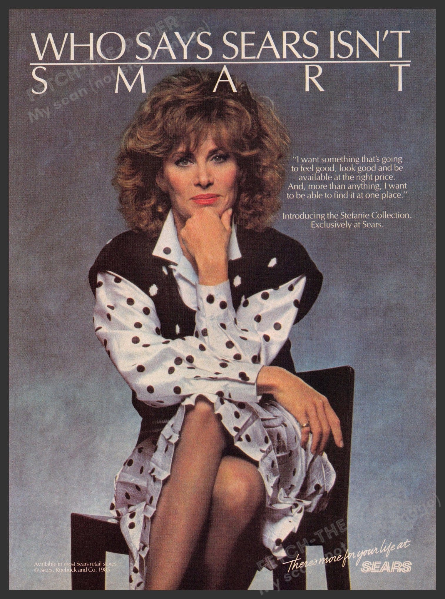 Sears 1980s Magazine Print Advertisement 1985 Legs Stefanie Powers Col ...