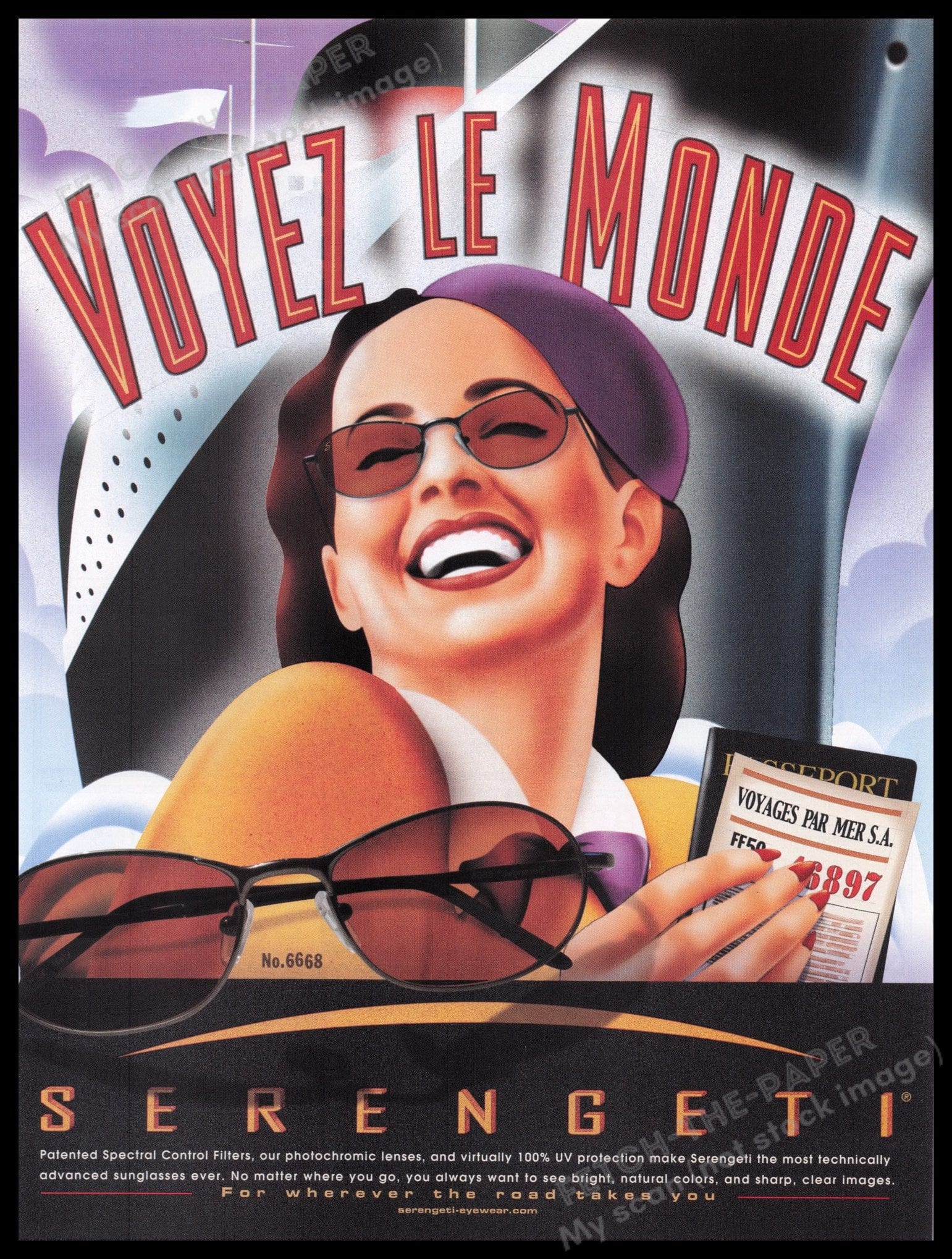 Sergenti Sunglasses 2000s Print Advertisement Ad 2001 "Voyez Le Monde ...