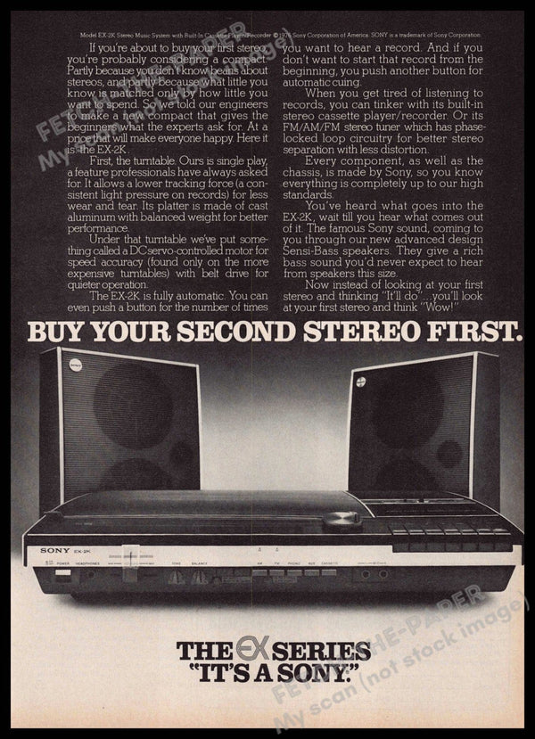 Sony EX-2K Stereo Music System 1970s Print Advertisement 1977 Promo Ad ...