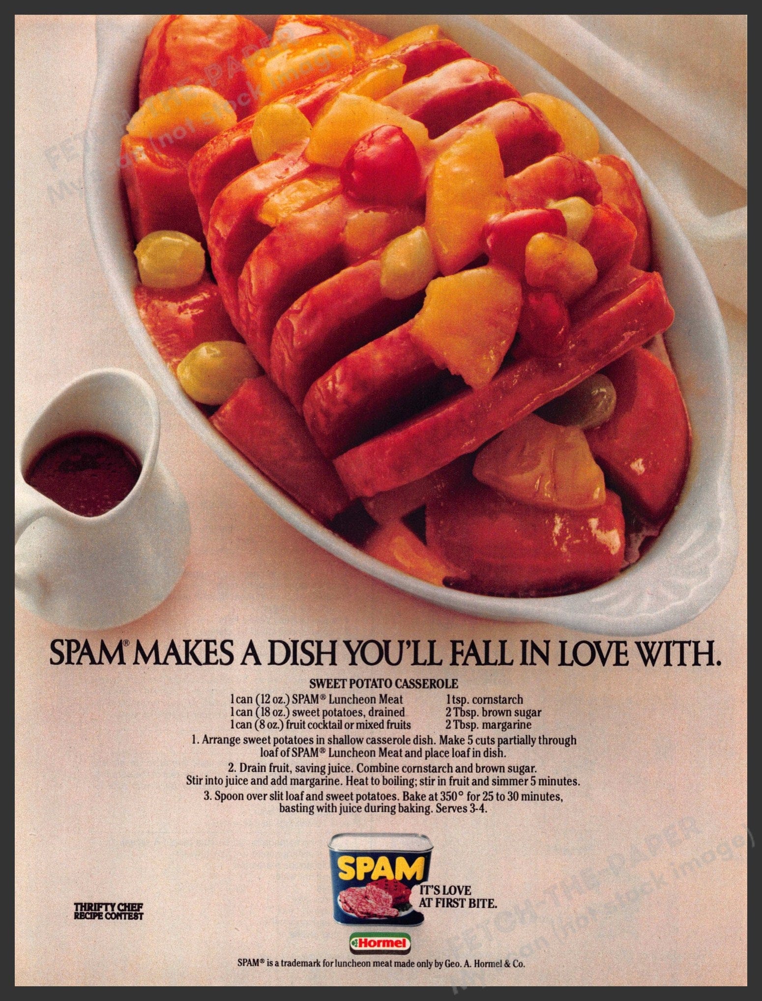 Spam 1980s Magazine Print Advertisement 1983 "Sweet Potato Casserole ...