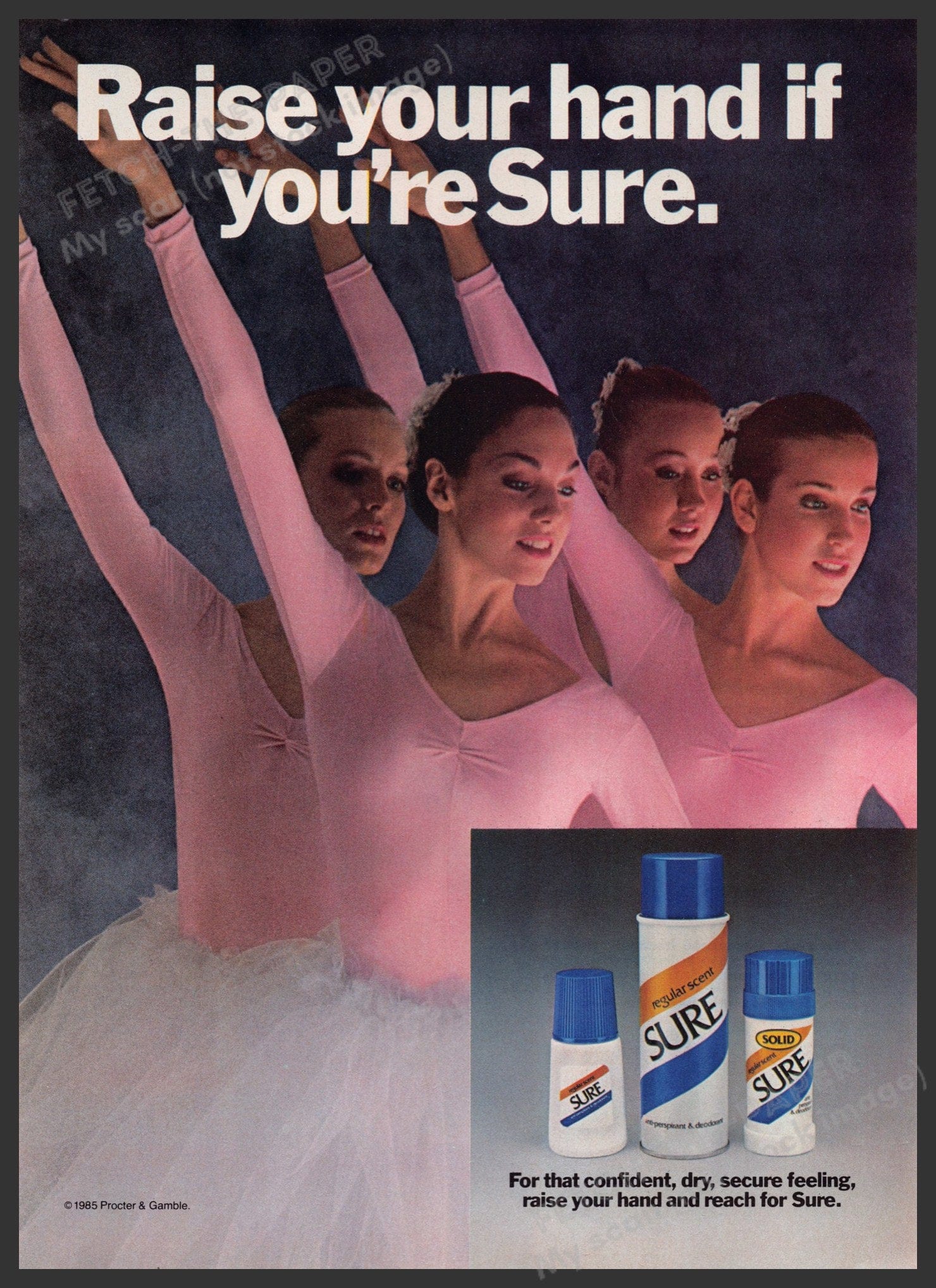 Sure Deodorant 1980s Print Advertisement Ad 1985 Teen Ballerinas ...