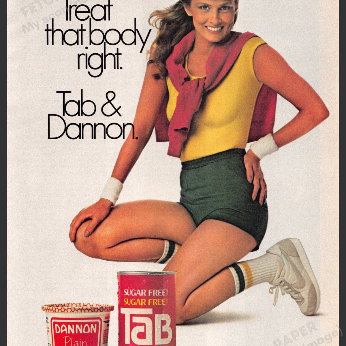1980s Tab & Dannon Print Ad - Vintage Fitness Memorabilia — Fetch-the-Paper