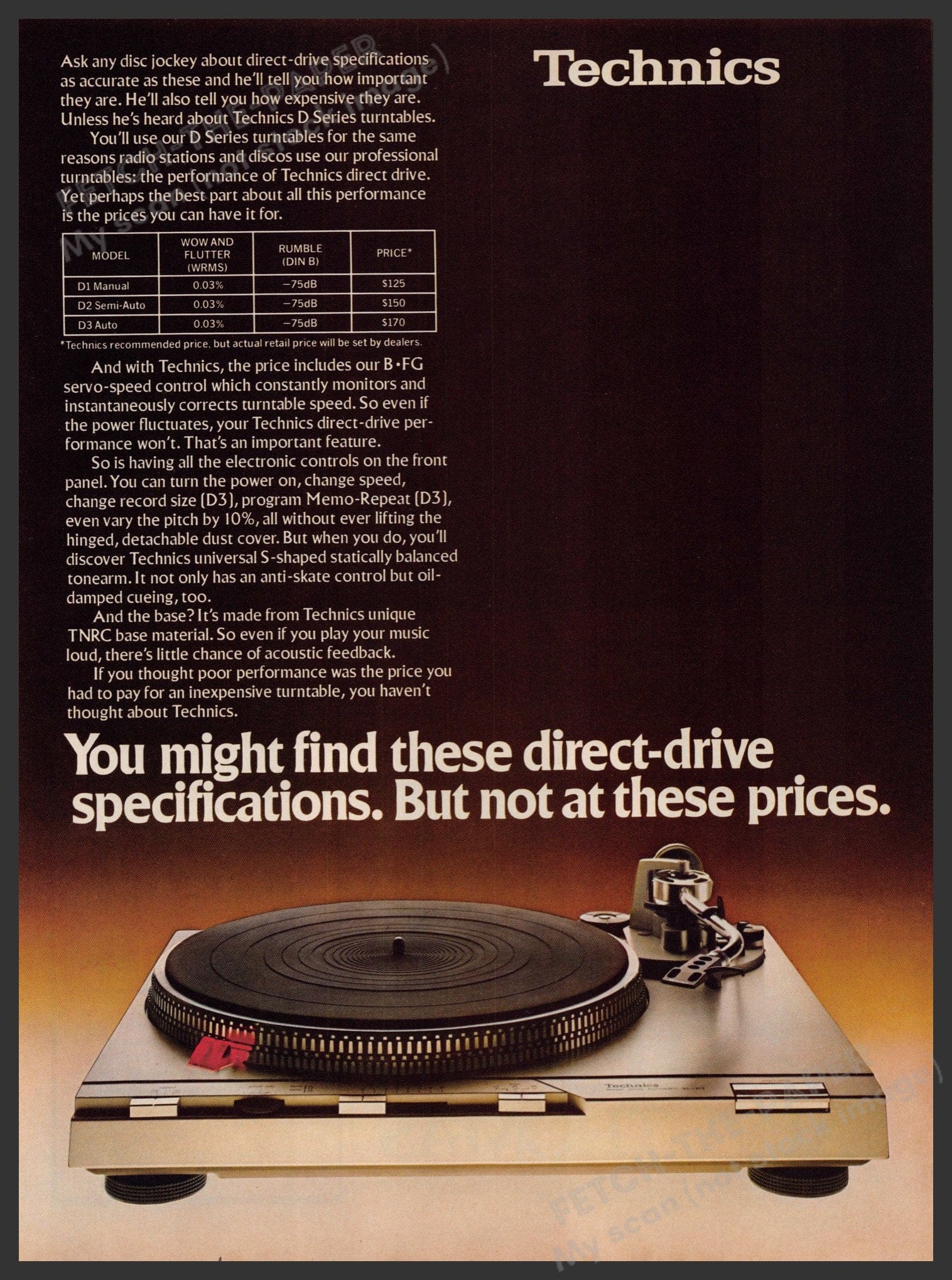 Technics D Series Turntable 1970s Print Advertisement 1978 — Fetch-the ...