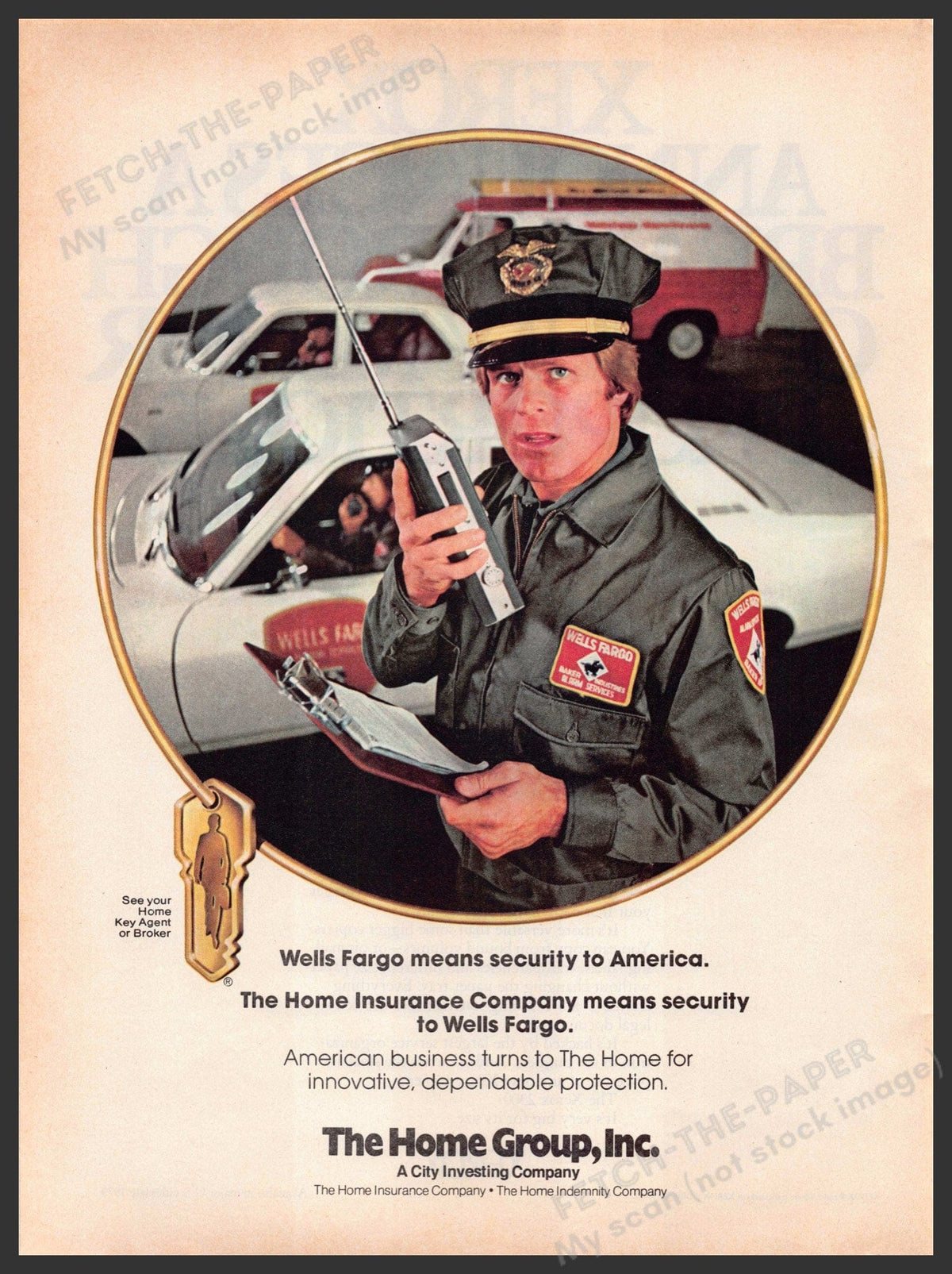 The Home Group Wells Fargo 1970s Print Advertisement 1979 Cop Home Ins ...